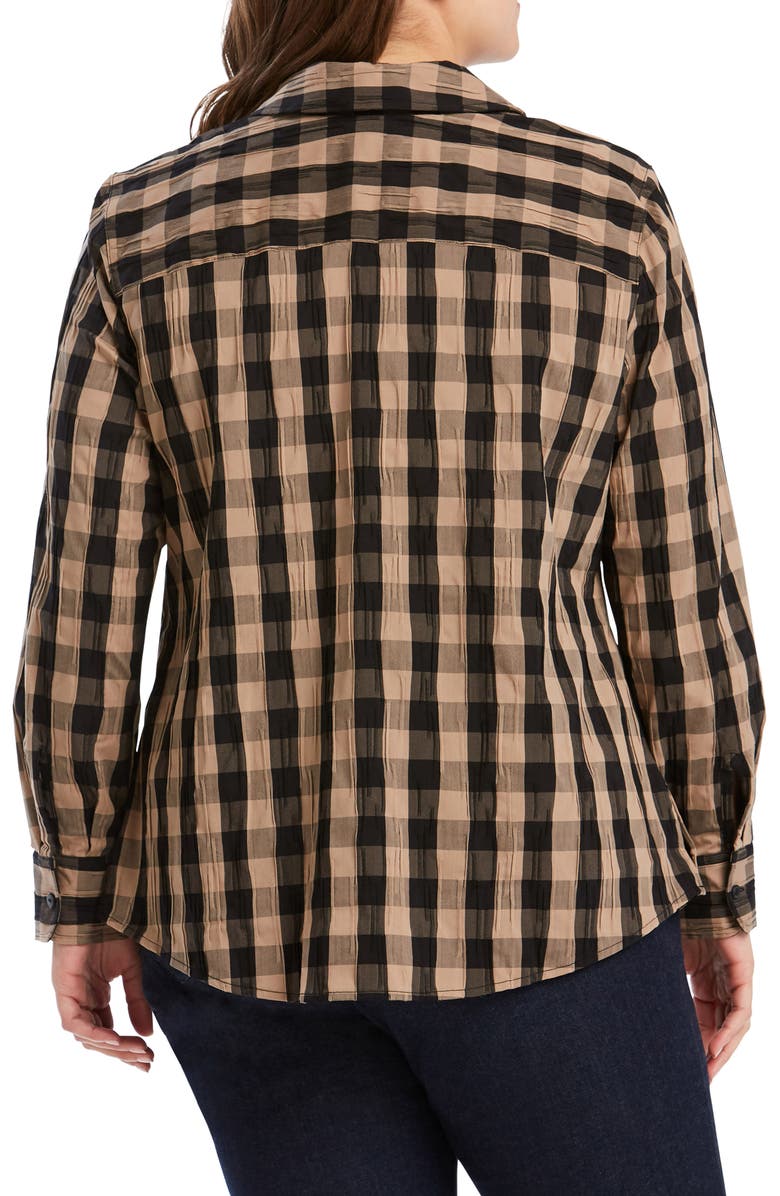 Foxcroft Mary Buffalo Check Crinkle Shirt | Nordstrom