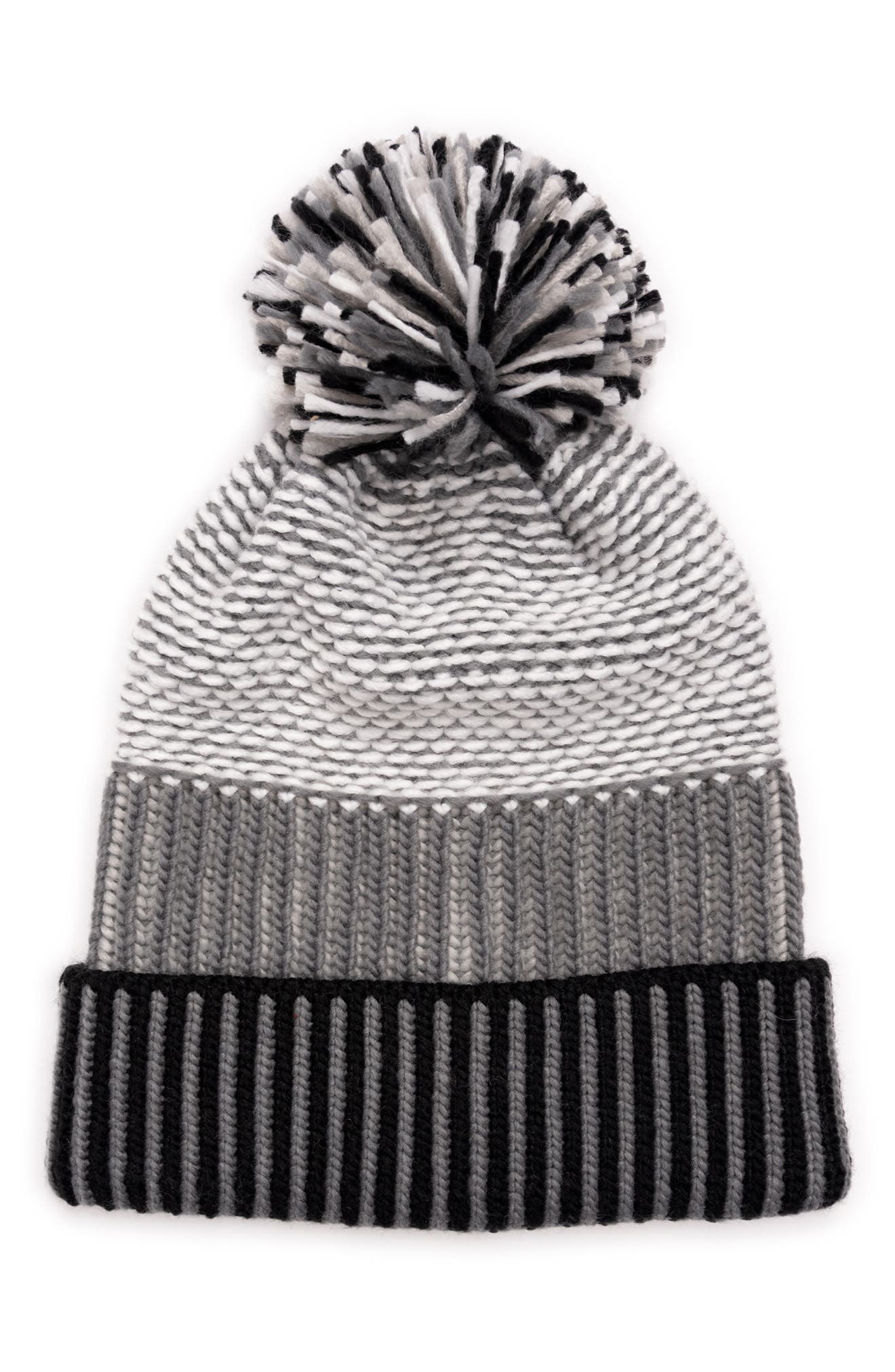 MUK LUKS Fluffy Pom Textured Knit Beanie | Nordstromrack