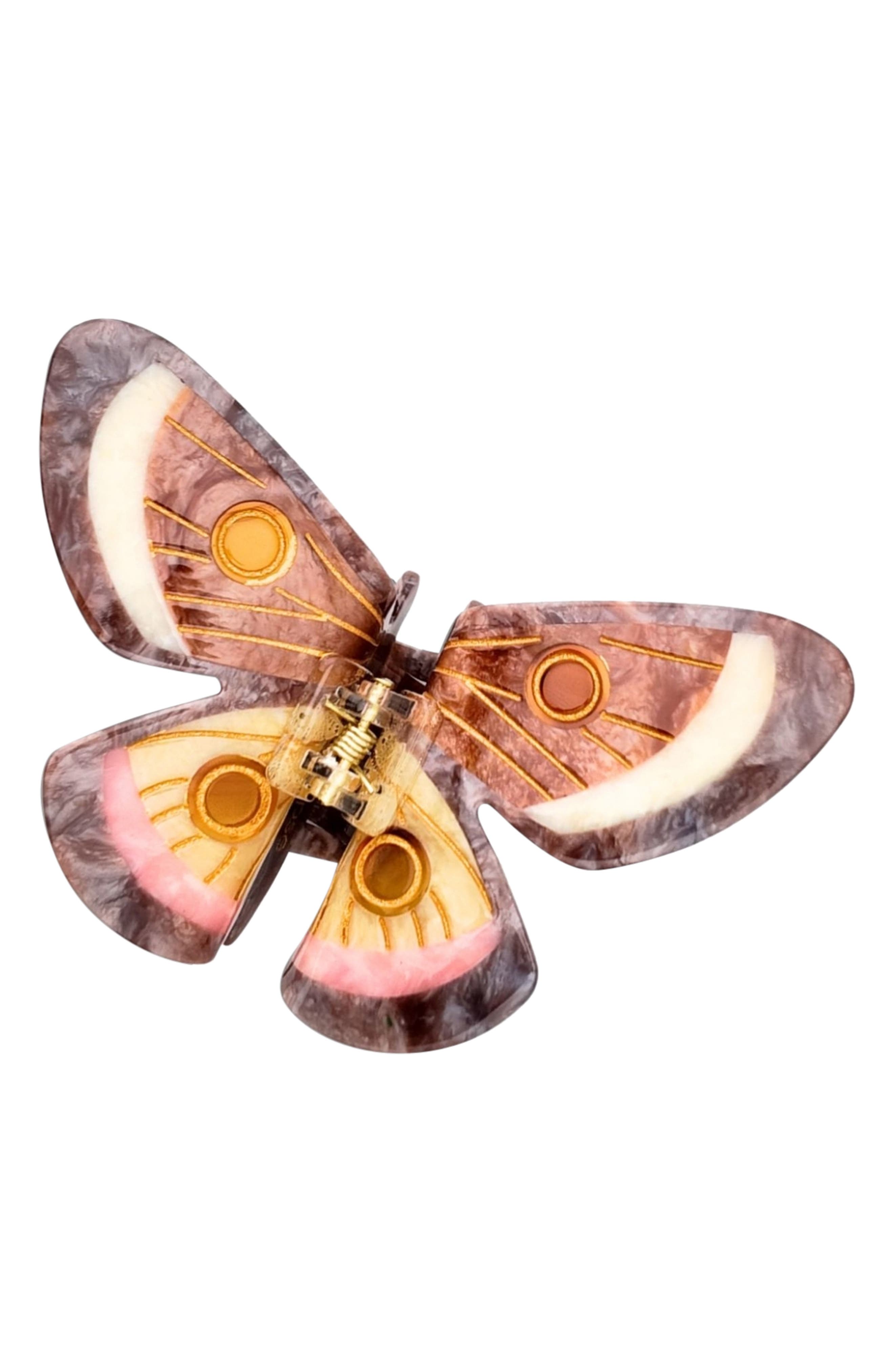 Solar Eclipse Hand Painted Emperor Silk Moth Claw Clip | Nordstrom