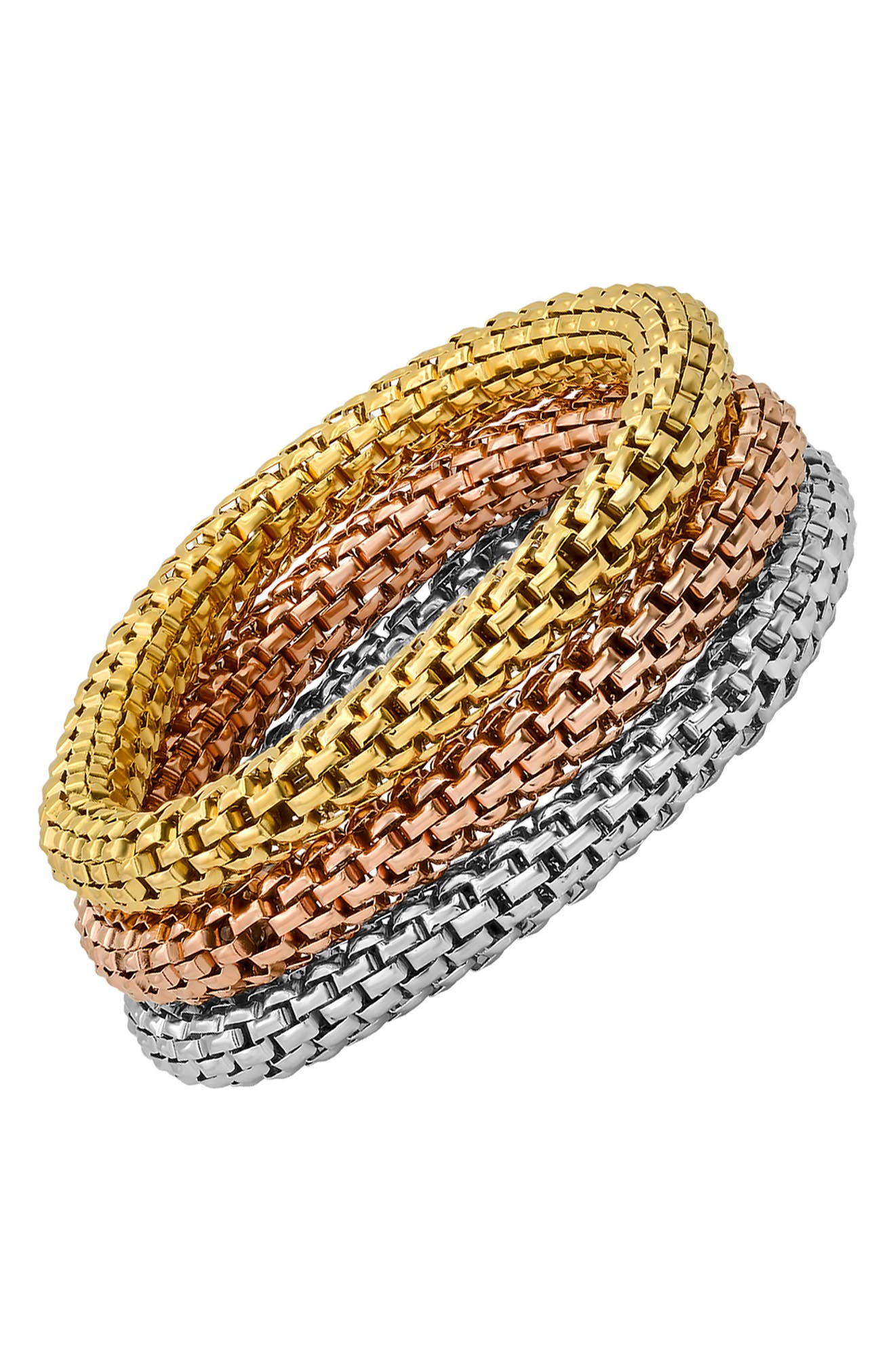 HMY JEWELRY Tri-Tone Stainless Steel Bracelet - Set of 3 | Nordstromrack