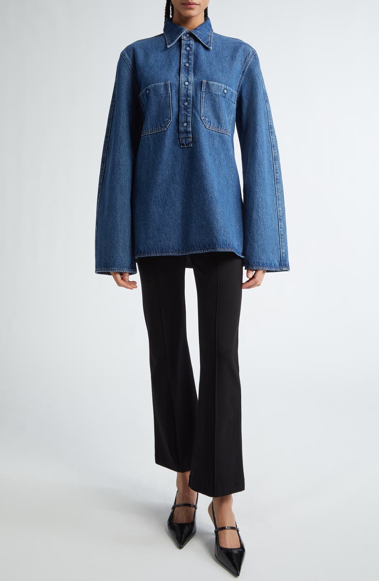 BITE Studios Curved Denim Shirt | Nordstromrack