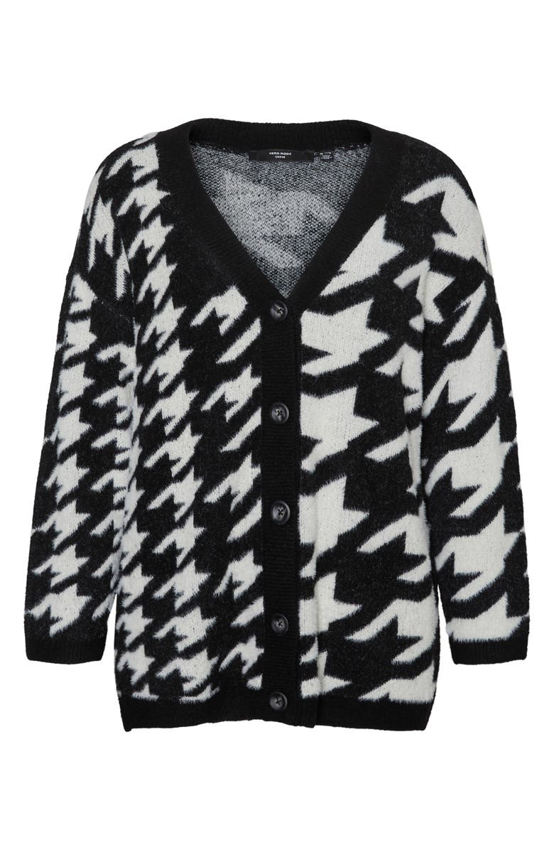 VERO MODA CURVE Mira Fuzzy Houndstooth Cardigan | Nordstromrack