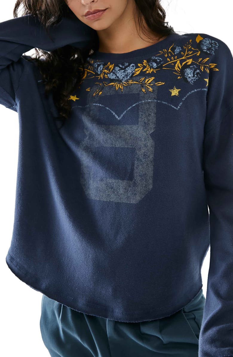 Free People Homestead Long Sleeve Cotton Graphic Tee | Nordstromrack