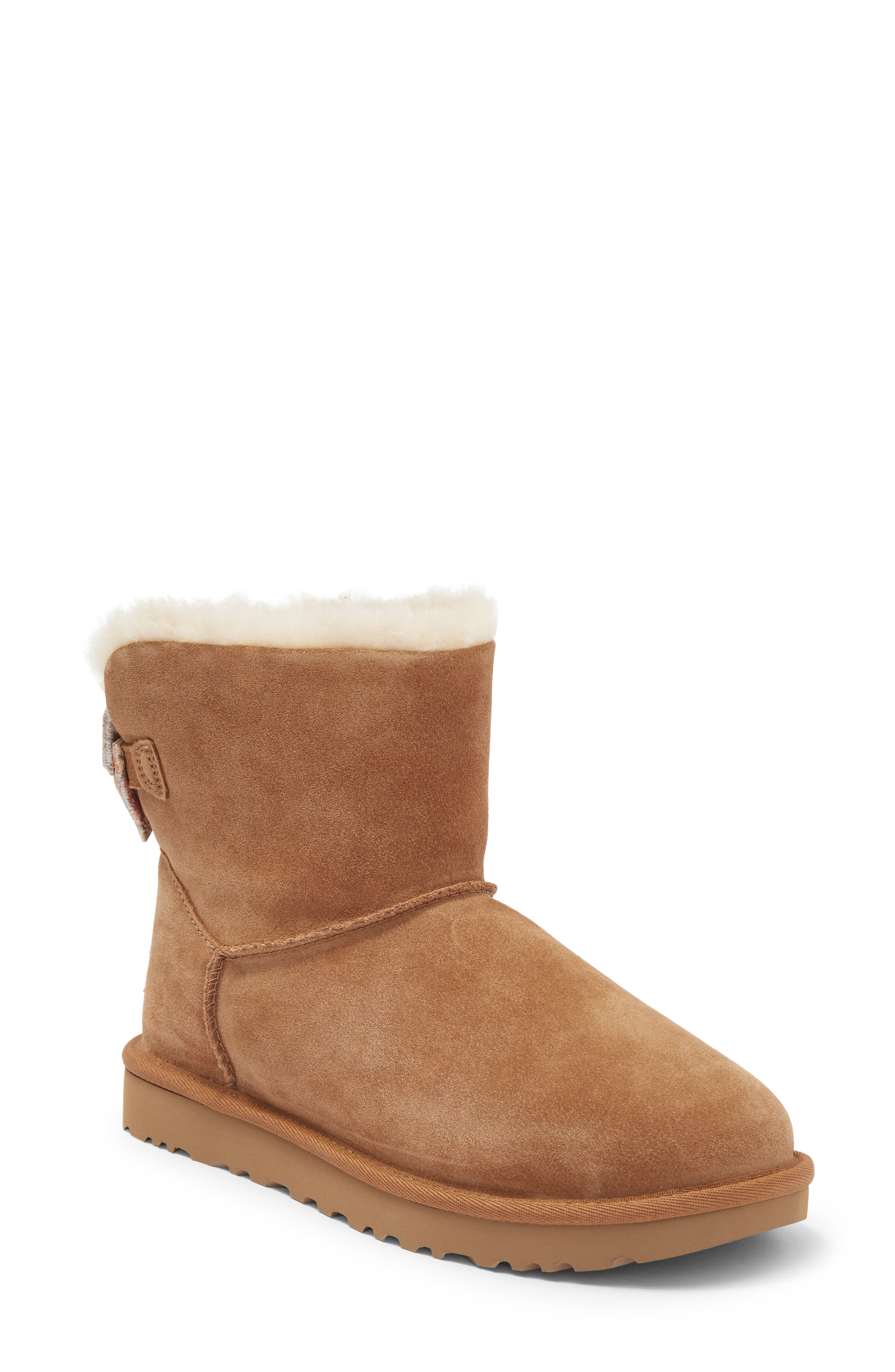 UGG® Mini Bailey Bow II Faux Shearling Bootie (Women) | Nordstromrack
