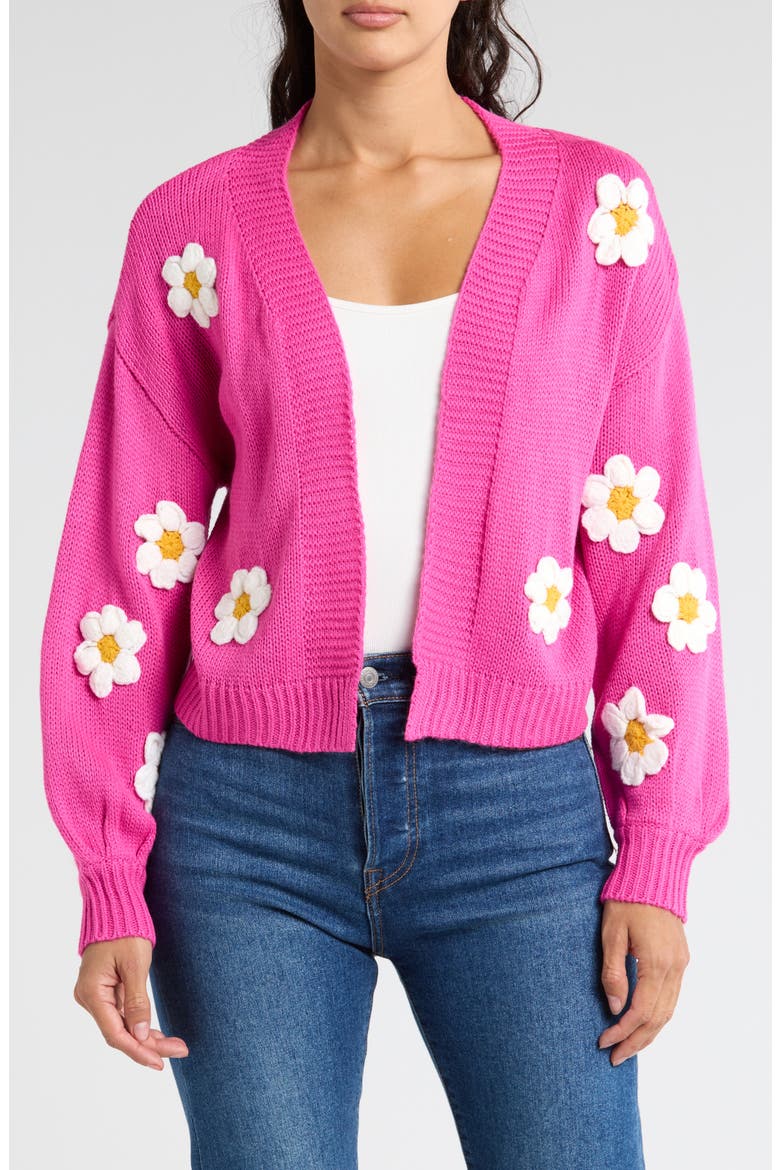 Kids' 3D Daisy Opn Front Cardigan (Women) | Nordstromrack