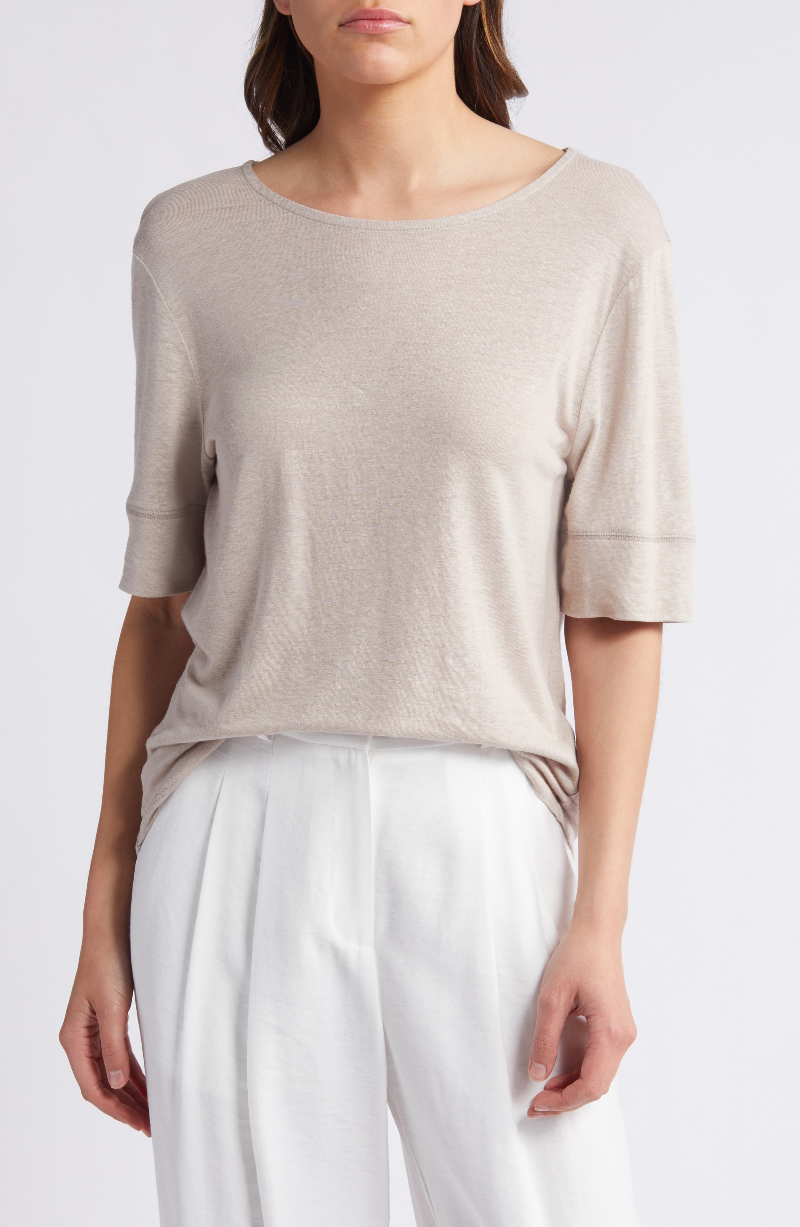 RUE SOPHIE Fern Oversize Linen & Cotton T-Shirt | Nordstromrack