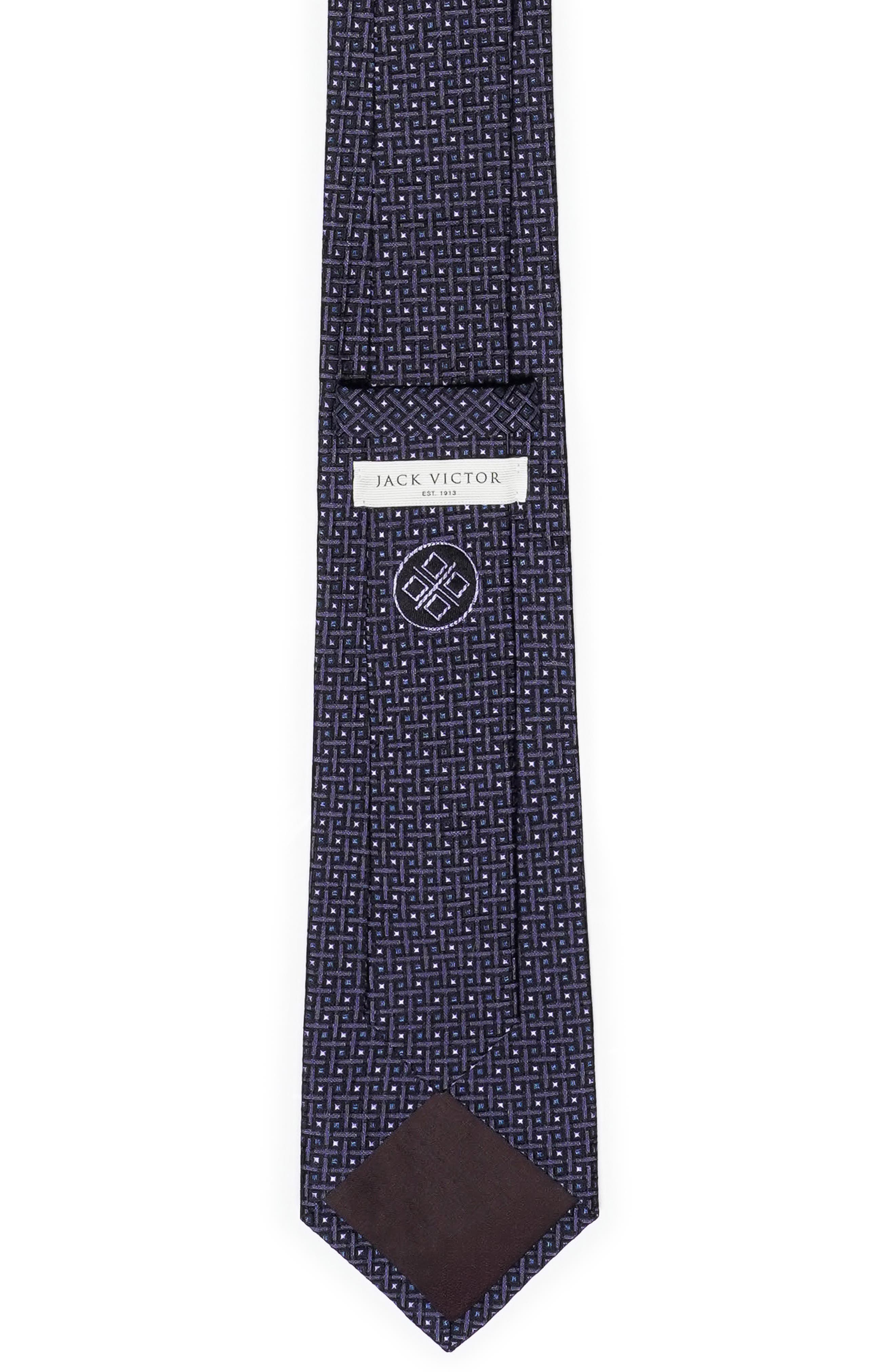Jack Victor Mansfield Cross Diamond Print Silk Tie | Nordstromrack