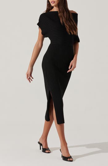 ASTR the Label One-Shoulder Wide Rib Sweater Dress | Nordstromrack