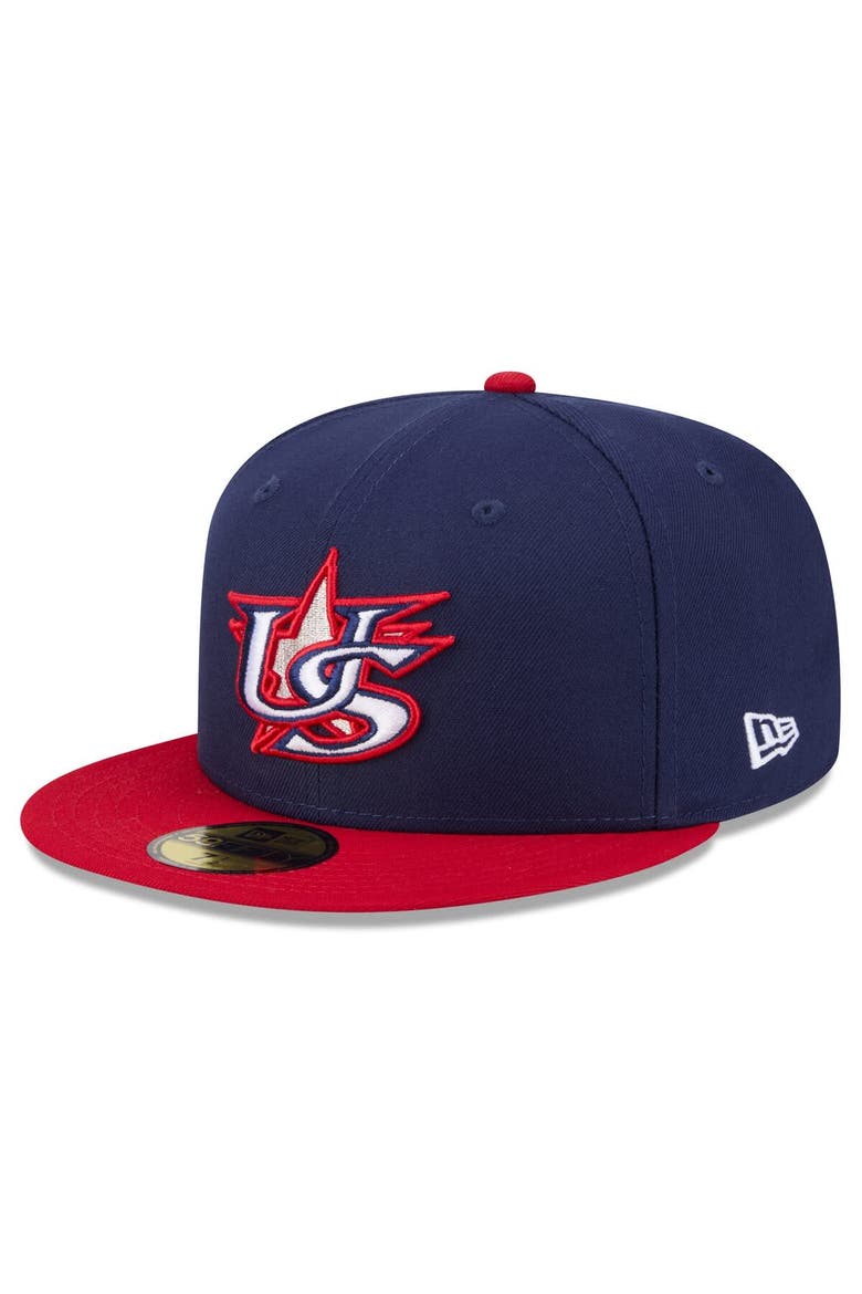 Men's New Era Navy/Red USA Baseball 2026 World Baseball Classic 59FIFTY ...