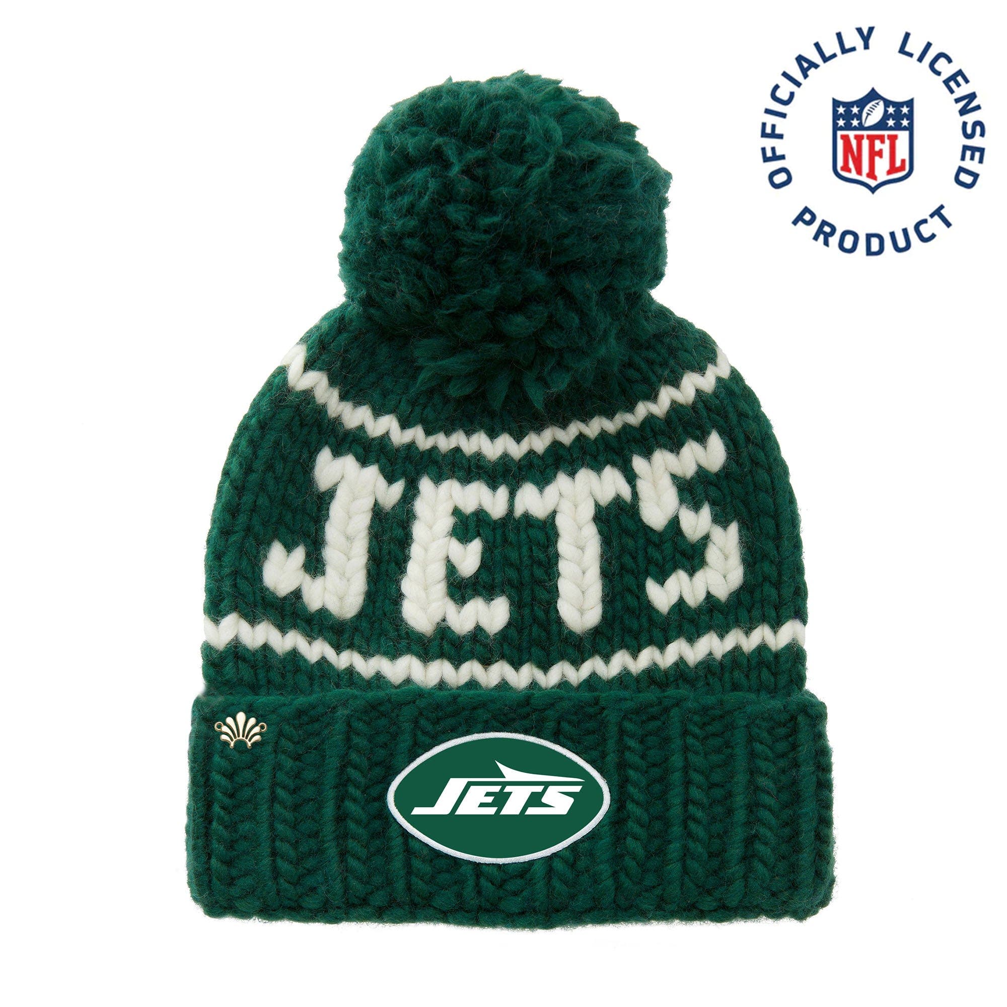 Lele Sadoughi Forest Green Jets Beanie With Yarn Pom Pom | Nordstrom