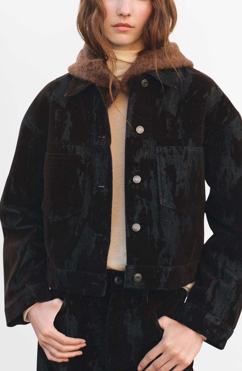 MANGO Devoré Denim Trucker Jacket | Nordstromrack