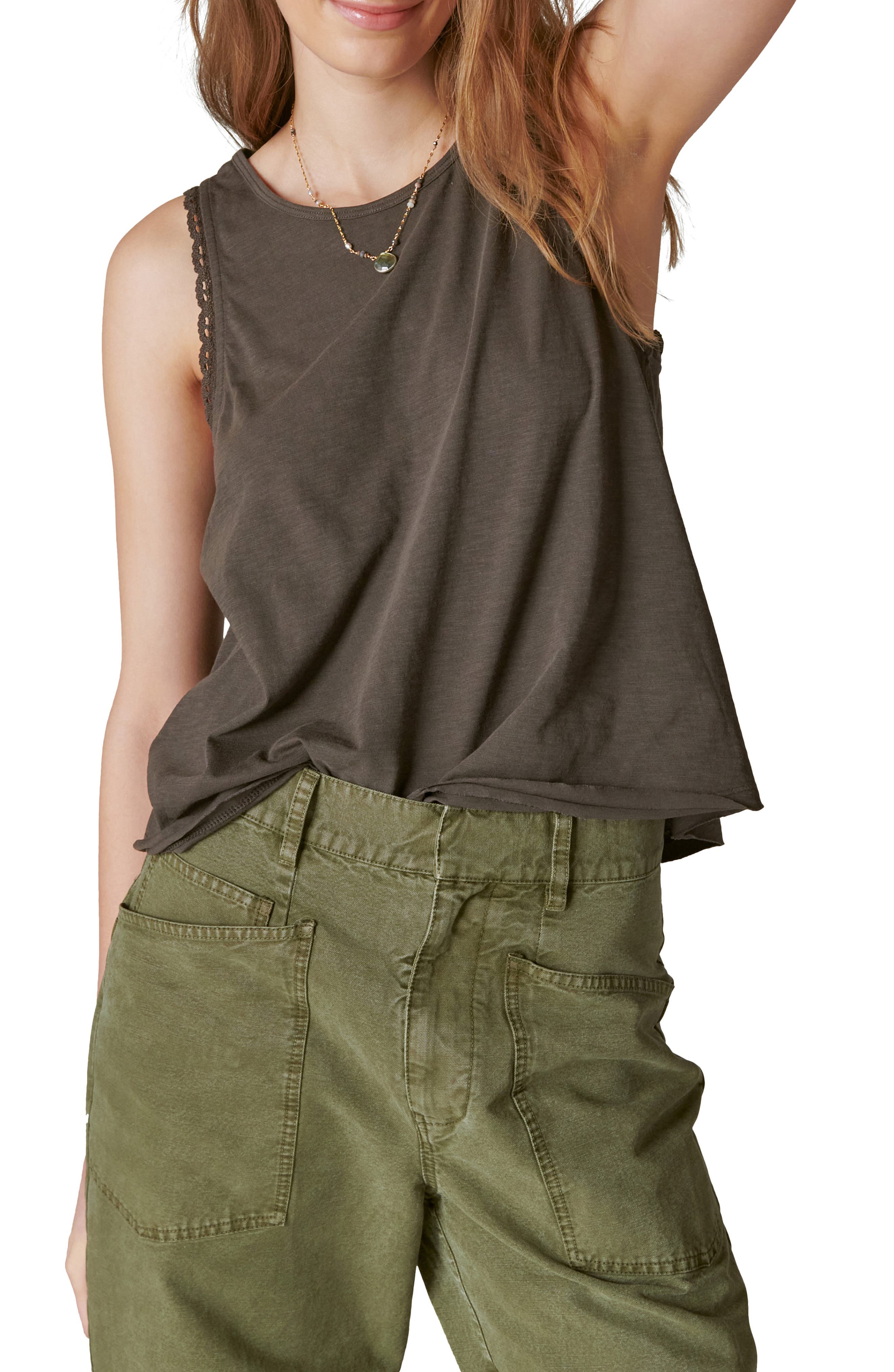 Lucky Brand Lace Trim Swing Tank Top | Nordstromrack
