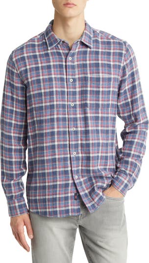 Faherty Reversible Plaid Organic Cotton Button-Up Shirt | Nordstromrack