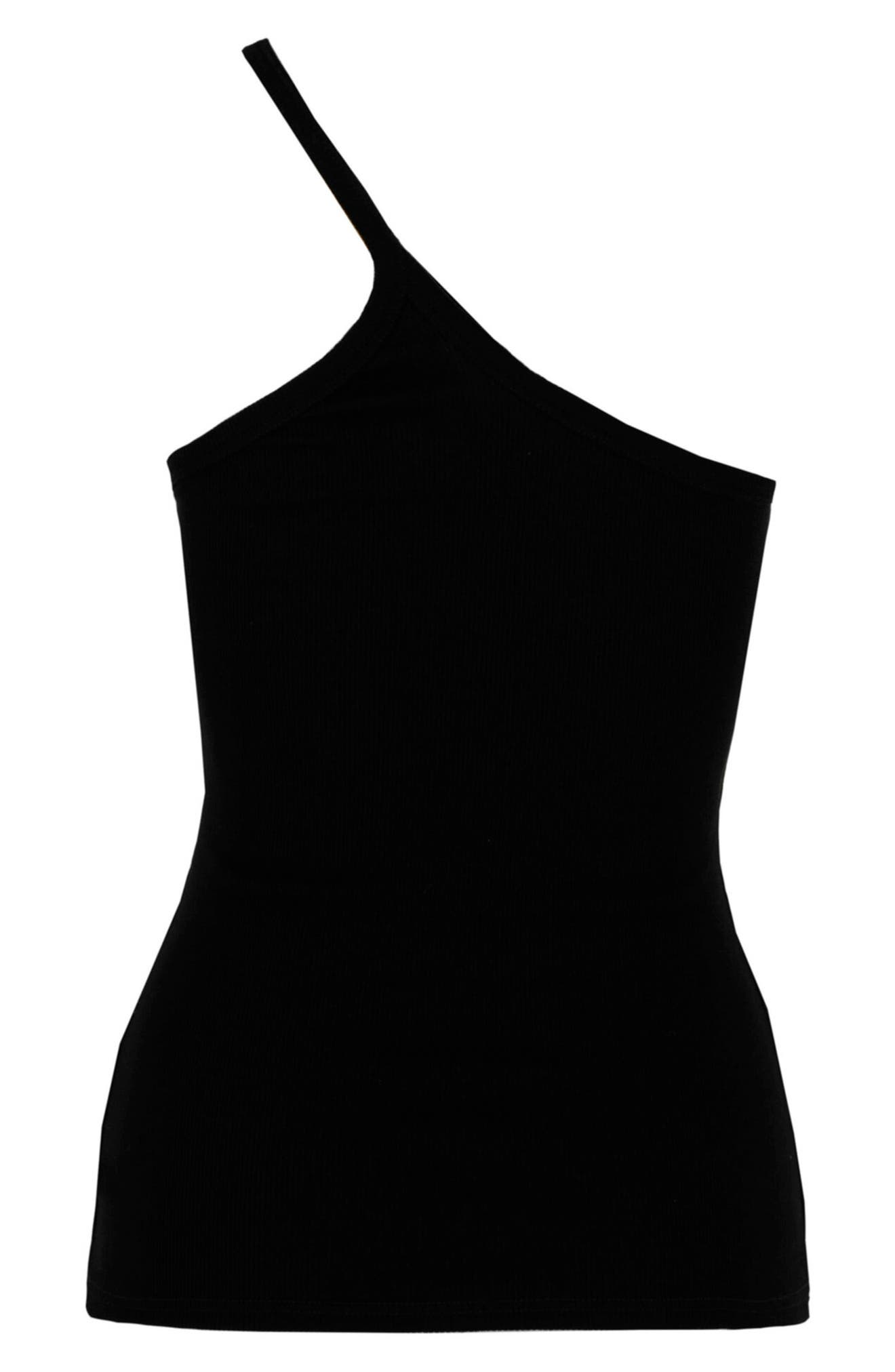 Off-White Logo Stamp Ribbed Asymmetric Camisole | Nordstromrack