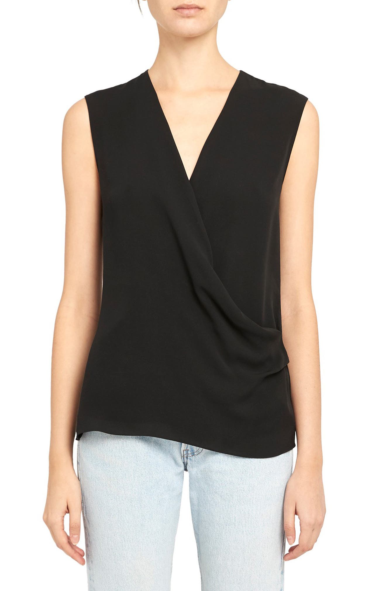 Theory Draped Classic Silk Shell | Nordstrom