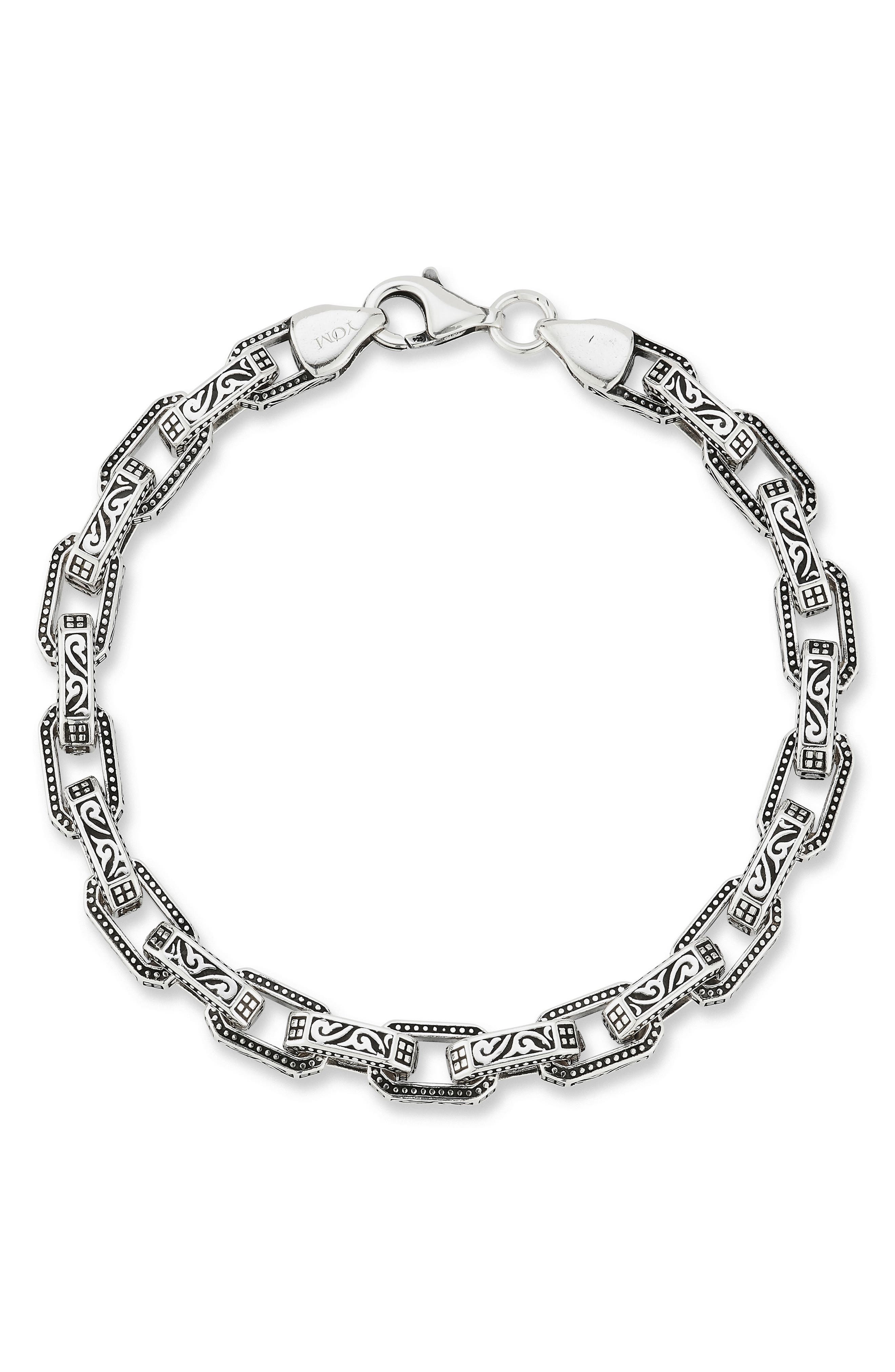 Yield of Men Men's Oxidized Sterling Silver Link Bracelet | Nordstromrack