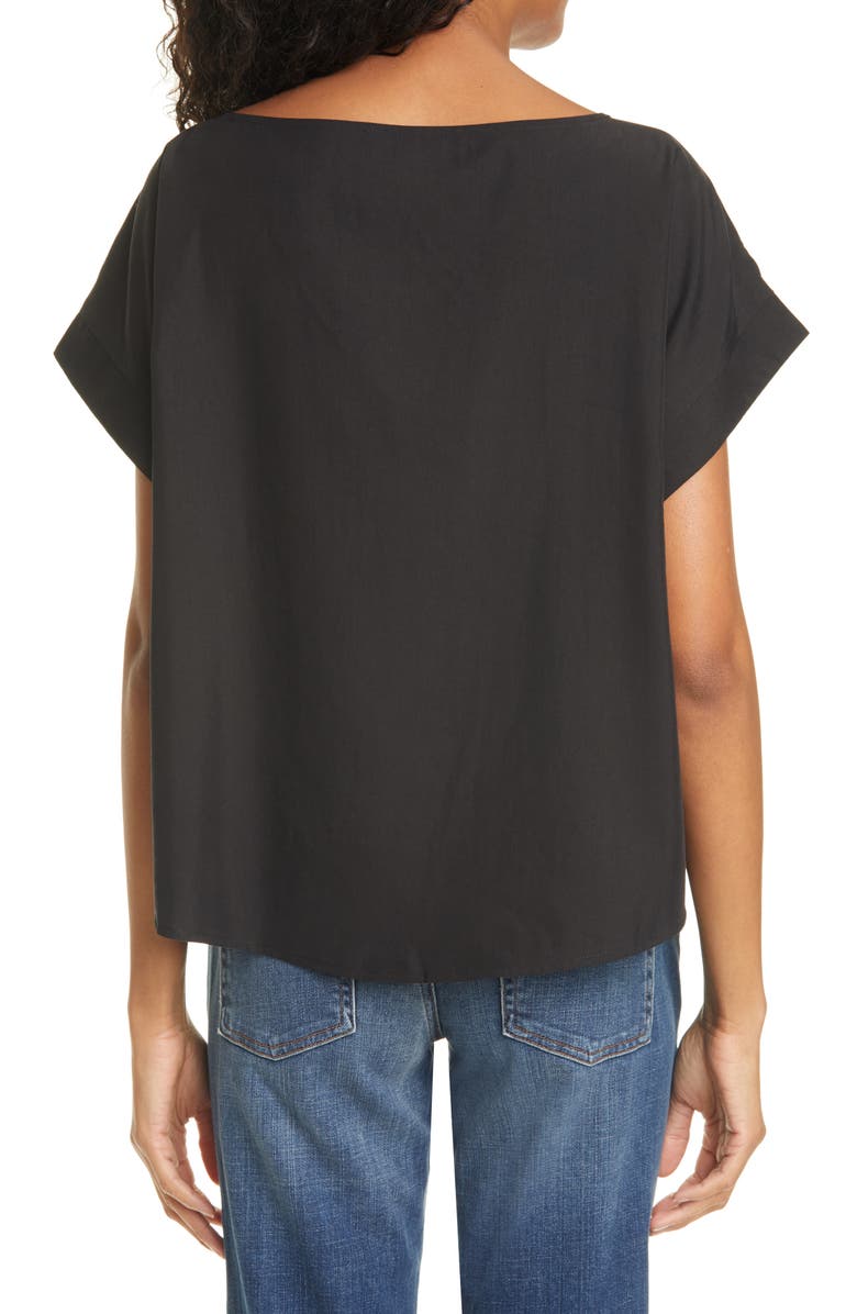 Eileen Fisher Boat Neck Cap Sleeve Top | Nordstromrack