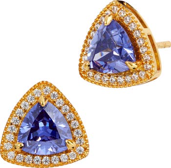 SAVVY CIE JEWELS Gold Vermeil Sterling Silver Trillion Tanzanite & CZ ...