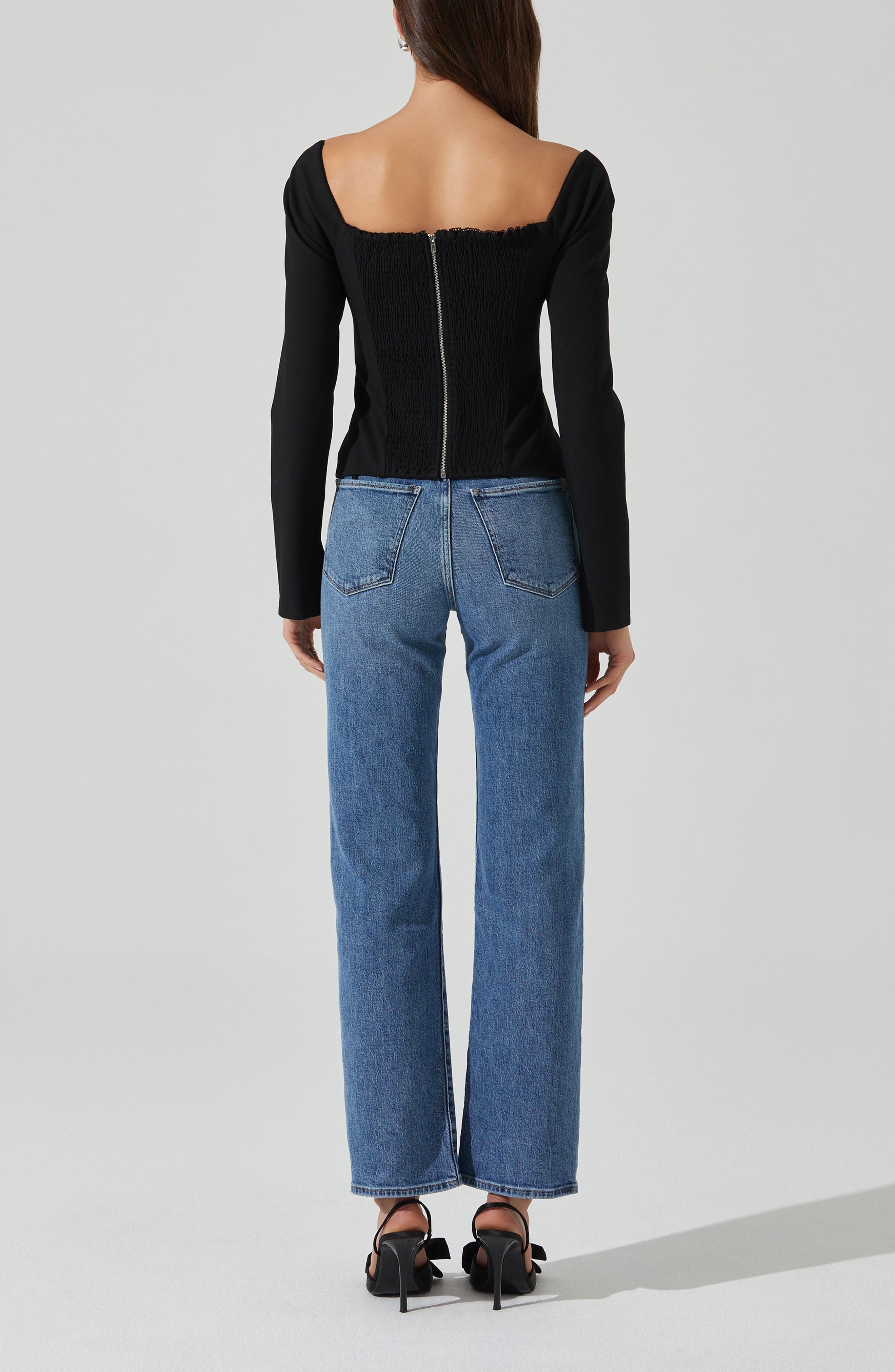 ASTR the Label Whitley Square Neck Long Sleeve Shirt | Nordstrom