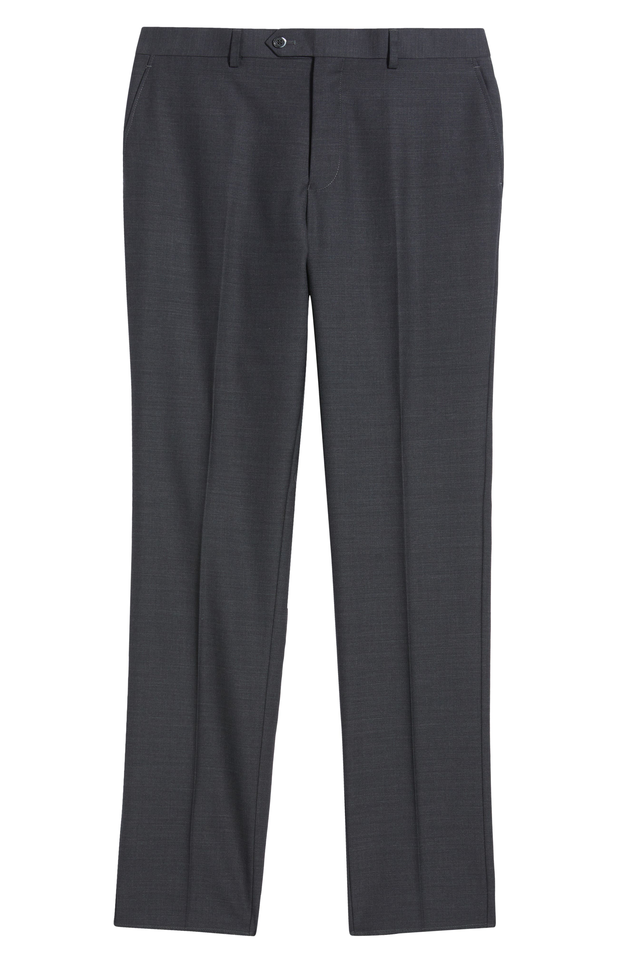 ZANETTI Slim Fit Flat Front Black Wool Dress Pants | Nordstromrack