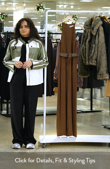 MANGO Texture Sleeveless Wide Leg Jumpsuit | Nordstrom