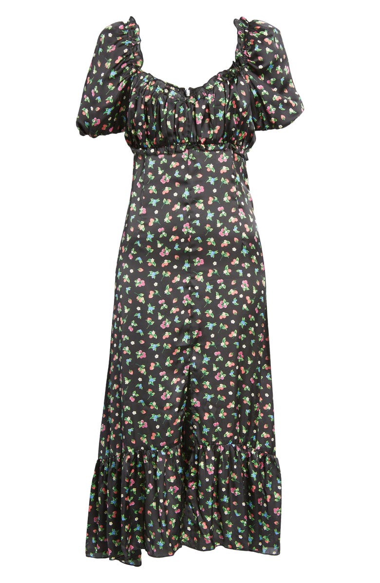 PRIM Berry Sweetheart Neck Midi Dress | Nordstromrack