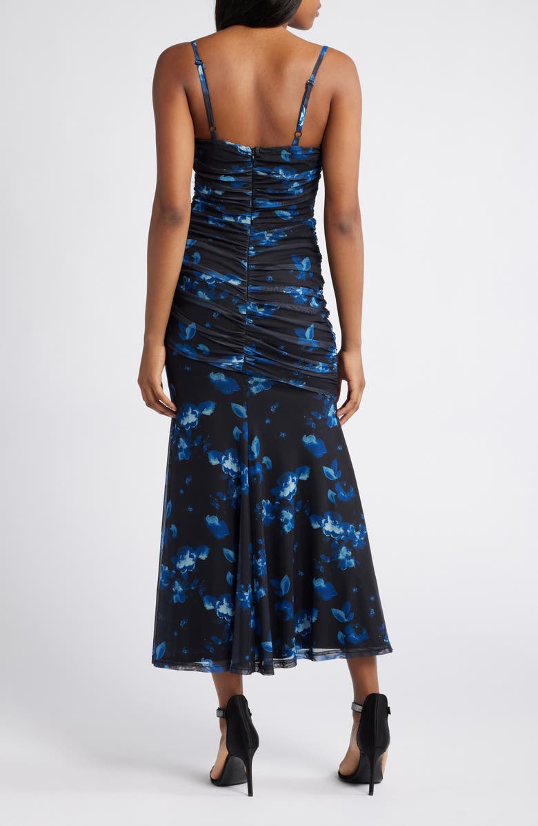 Lulus Flirty Phenomena Ruched Mesh Maxi Cocktail Dress | Nordstrom