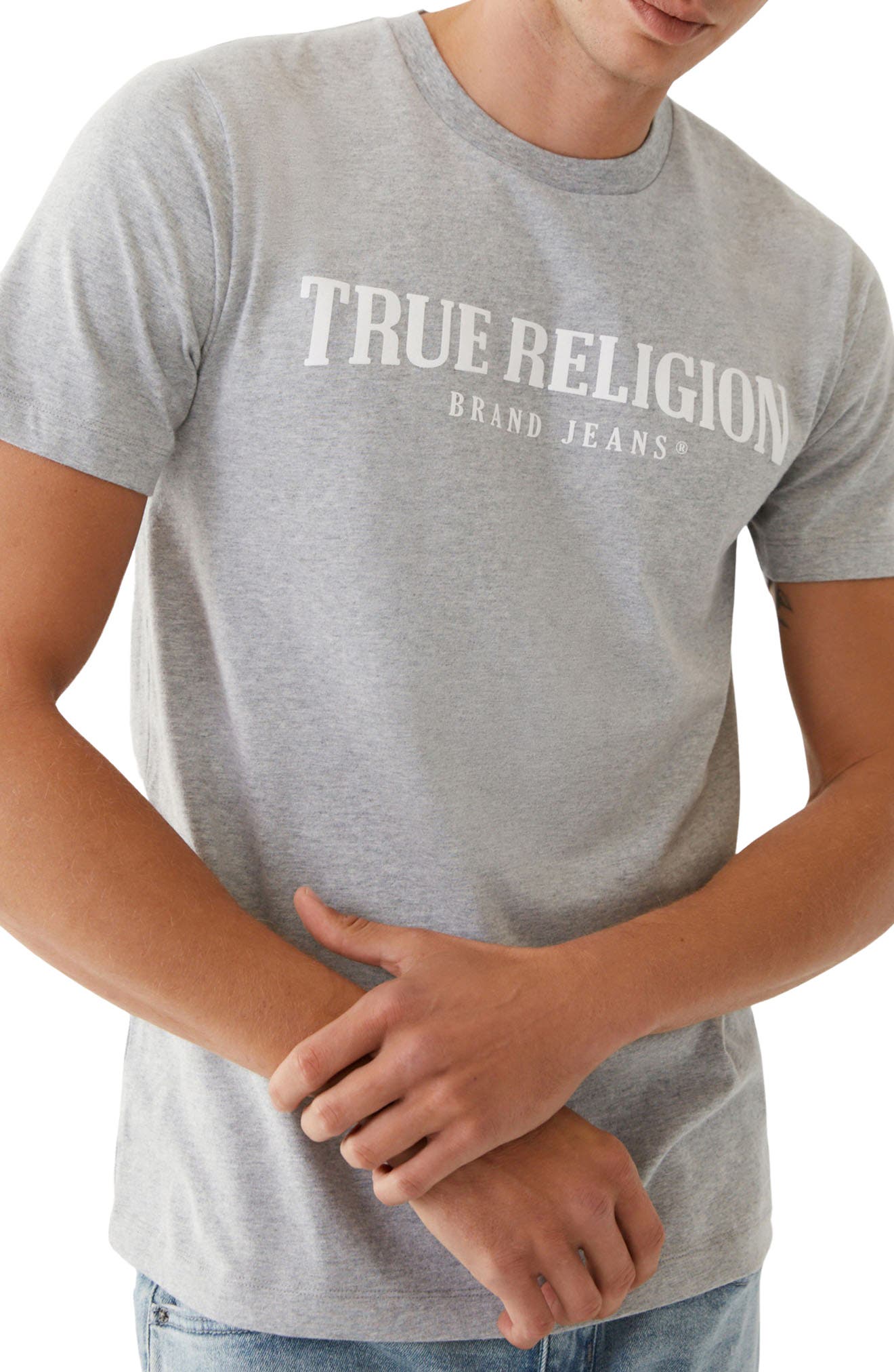 True Religion Brand Jeans TRUE RELIGION Arch Logo Crew Neck T-Shirt ...