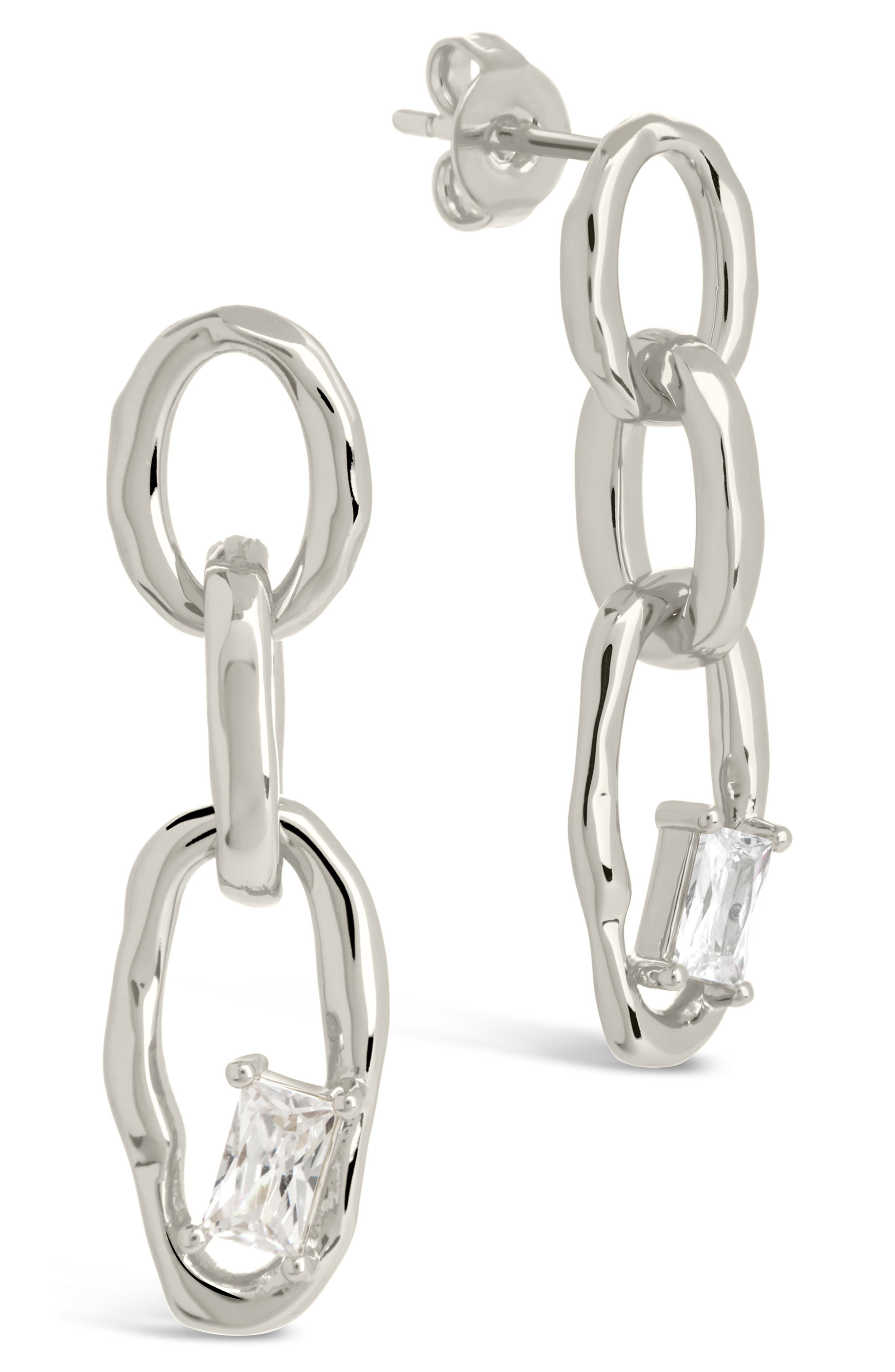 Sterling Forever Estelle Cubic Zirconia Linked Drop Earrings ...