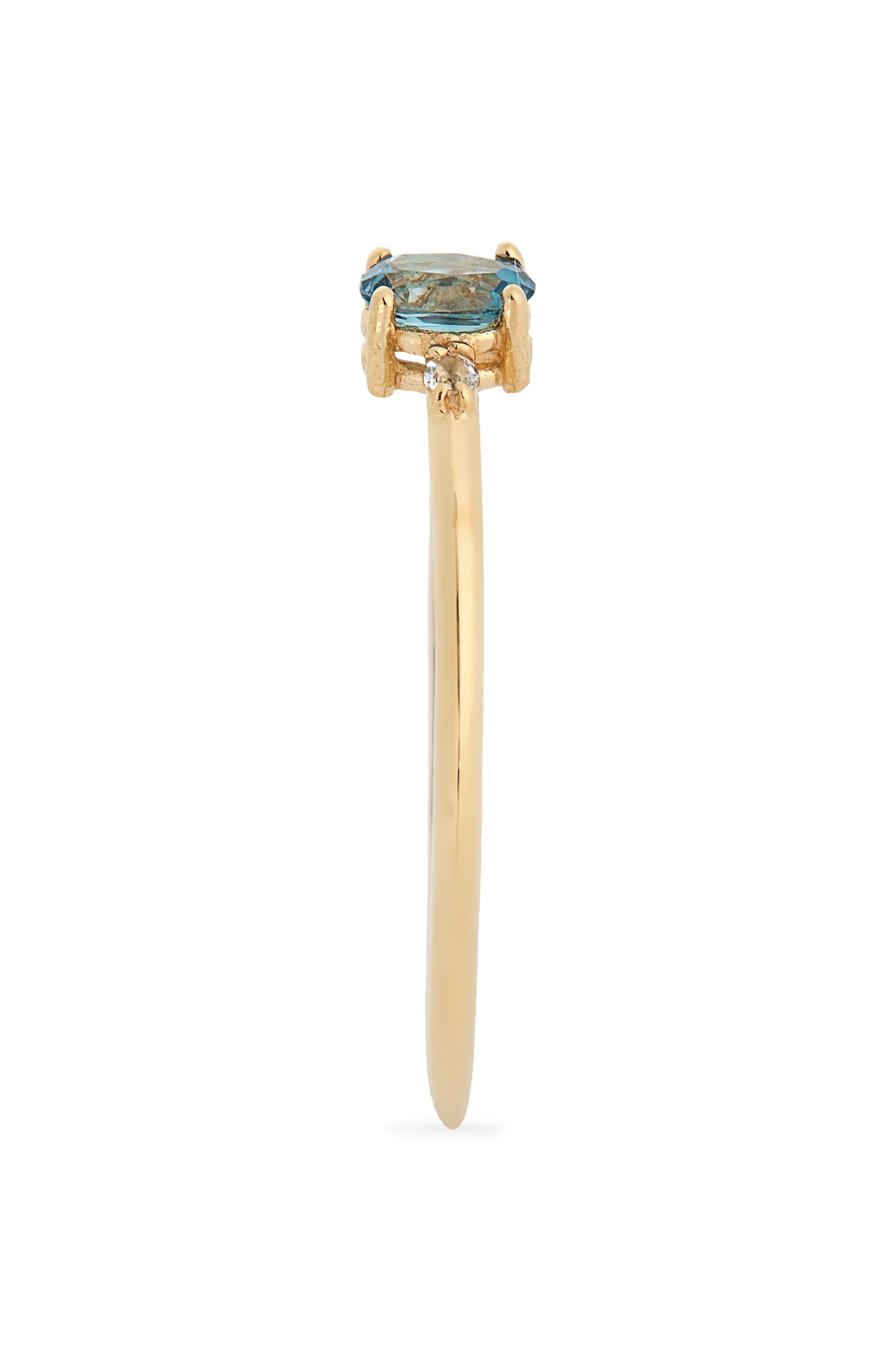 Bony Levy 14K Yellow Gold Sky Blue Topaz & Diamond Ring - 0.24ct ...