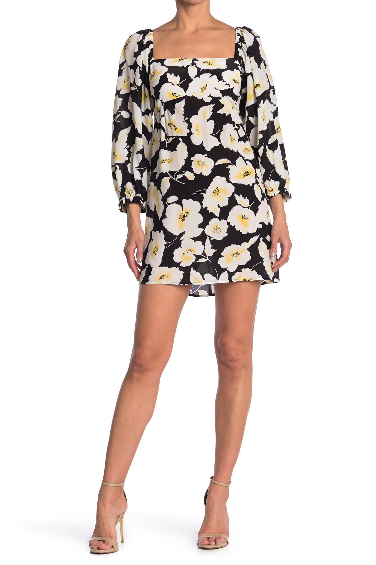 ba&sh Fire Floral Square Neck Dress | Nordstromrack