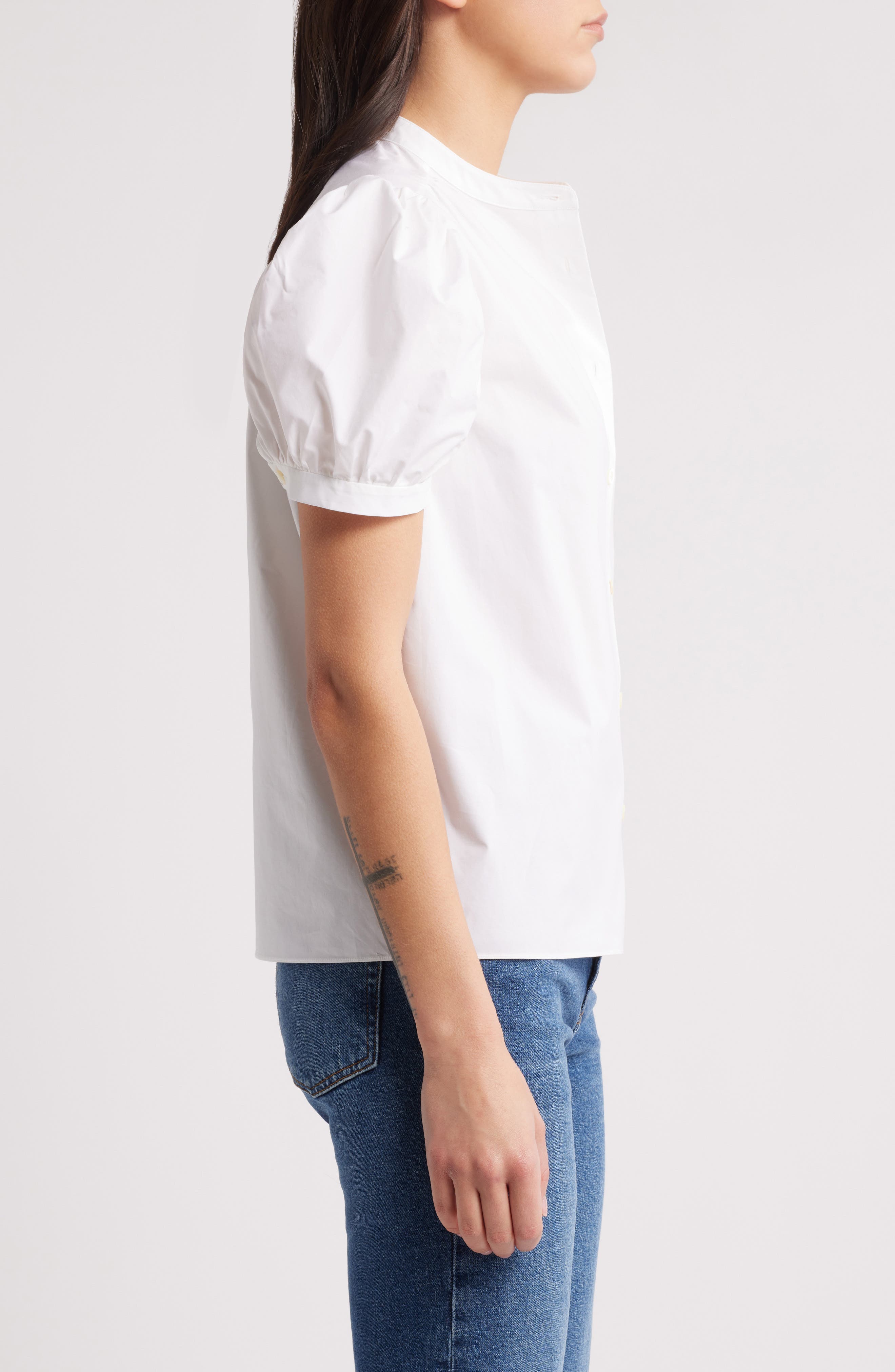 FRAME The Gathered Short Sleeve Button-Up Shirt | Nordstromrack
