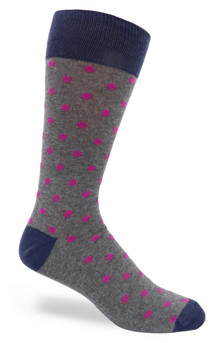 Lorenzo Uomo Colorblock Dot Crew Socks | Nordstromrack