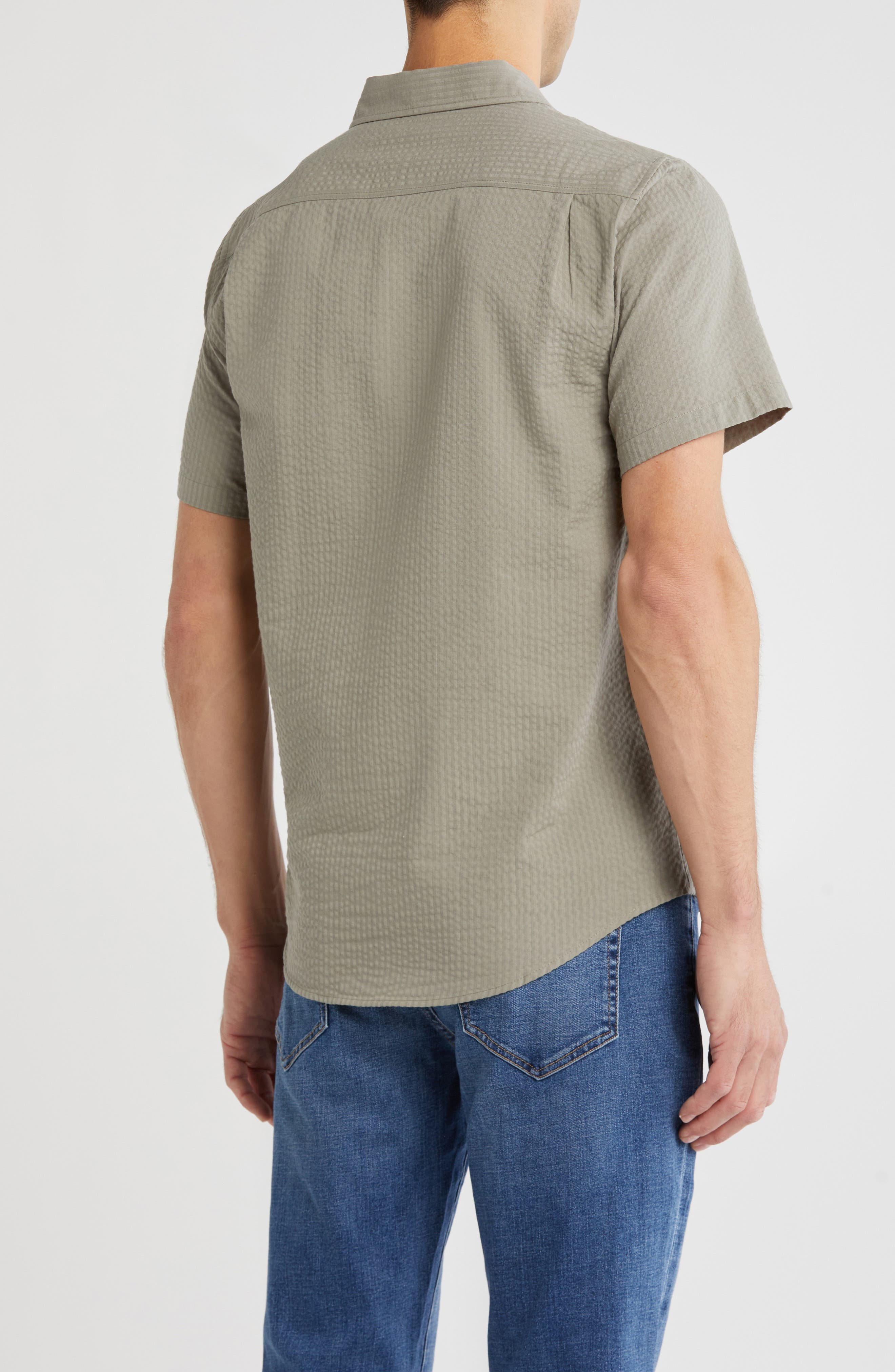 Joe's Cotton Seersucker Short Sleeve Button-Up Shirt | Nordstromrack