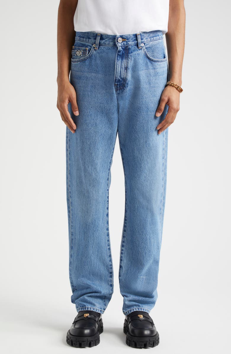 Versace Regular Fit Medusa Biggie Detail Jeans | Nordstromrack