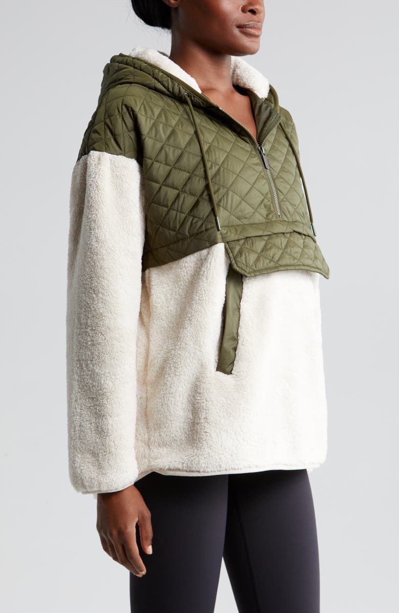 Zella Hybrid Faux Shearling Hoodie | Nordstromrack