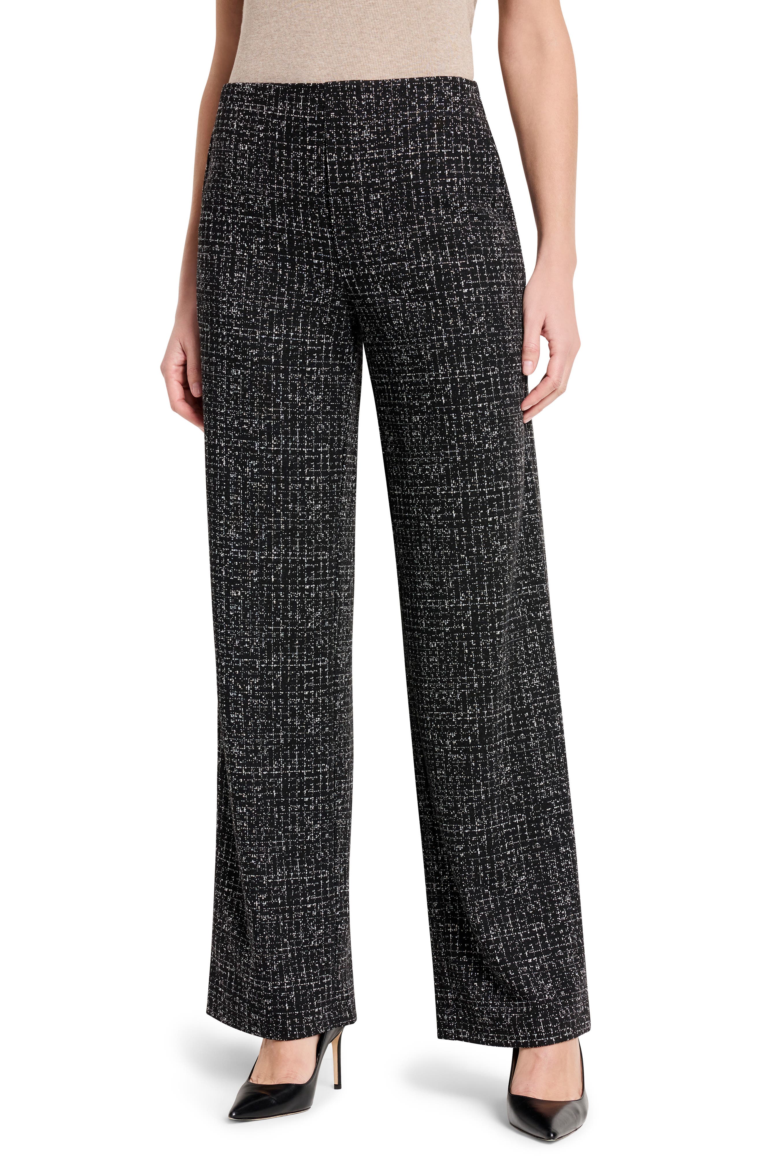 NIC+ZOE Dotty Grid Wide Leg Pants | Nordstromrack