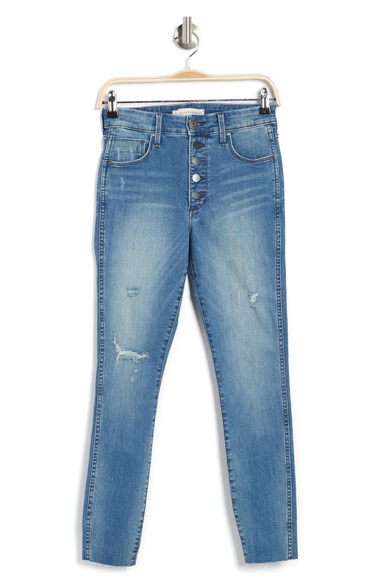 Whetherly Cooper Frayed Exposed Button Ankle Skinny Jeans | Nordstromrack