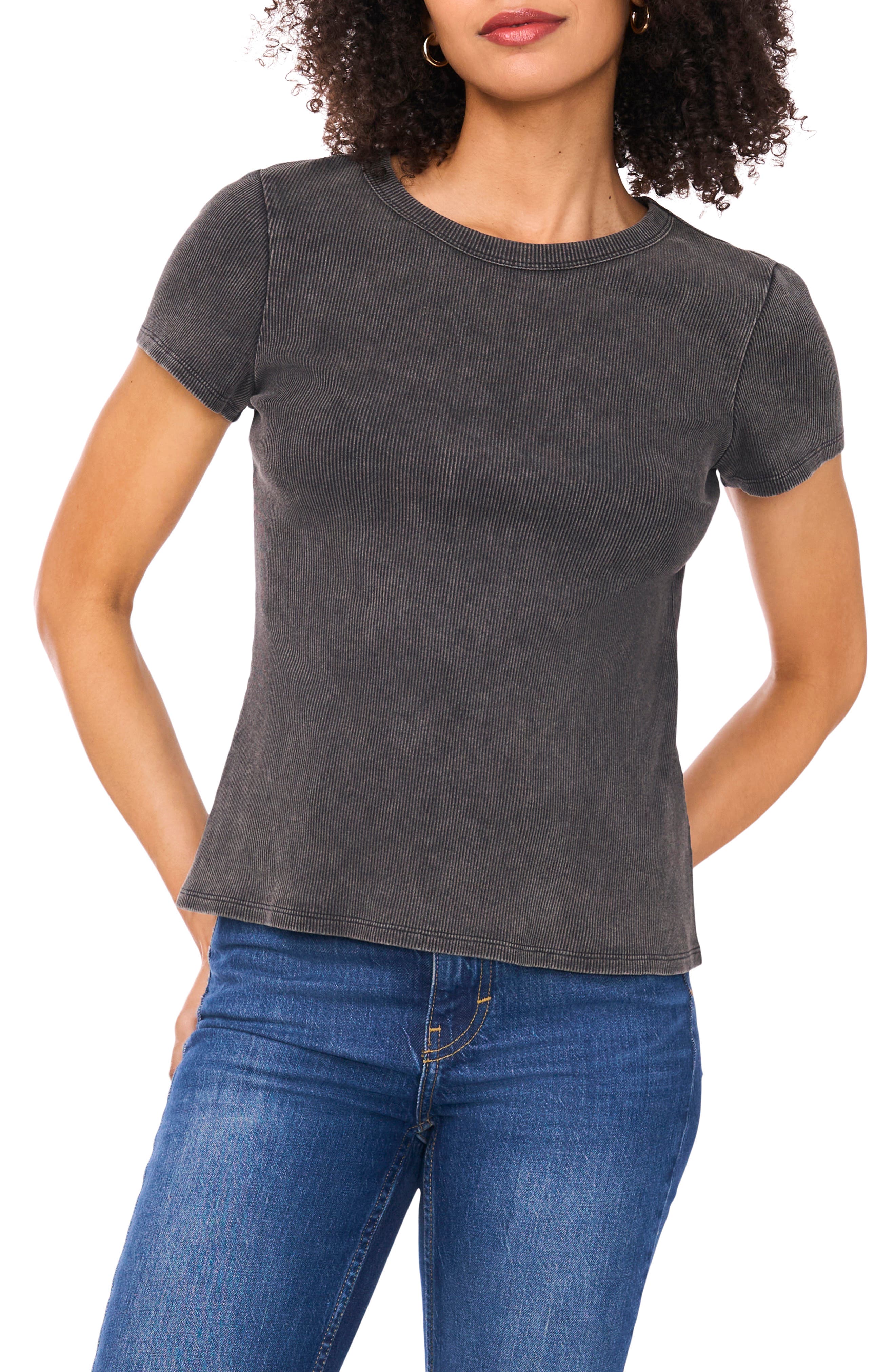Halogen® Ribbed Washed T-Shirt | Nordstromrack