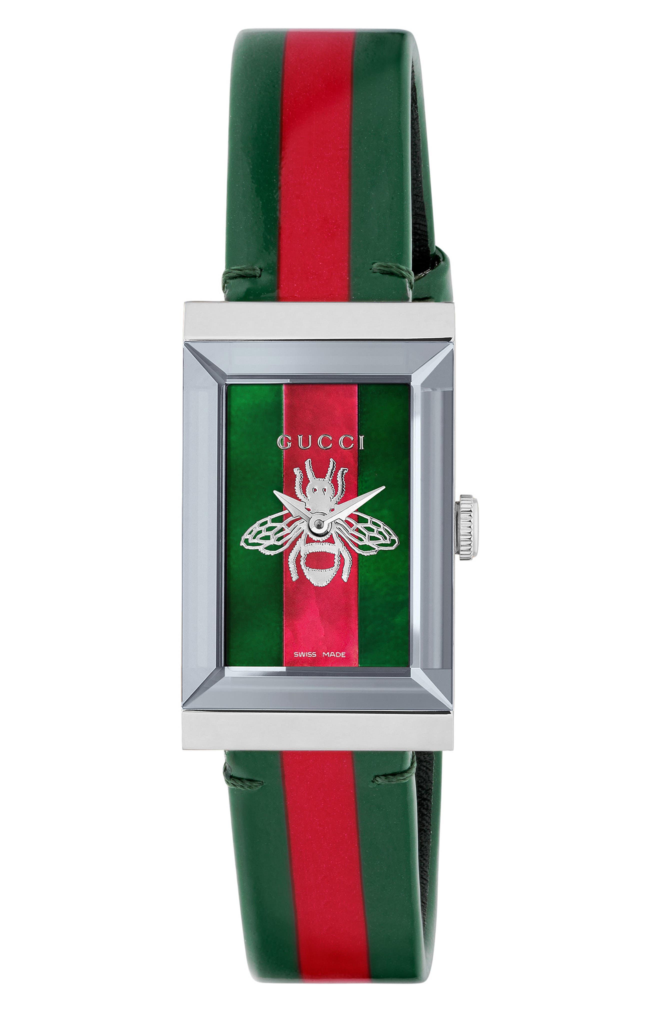 Gucci G-Frame Square Leather Strap Watch, 21mm x 34mm | Nordstrom