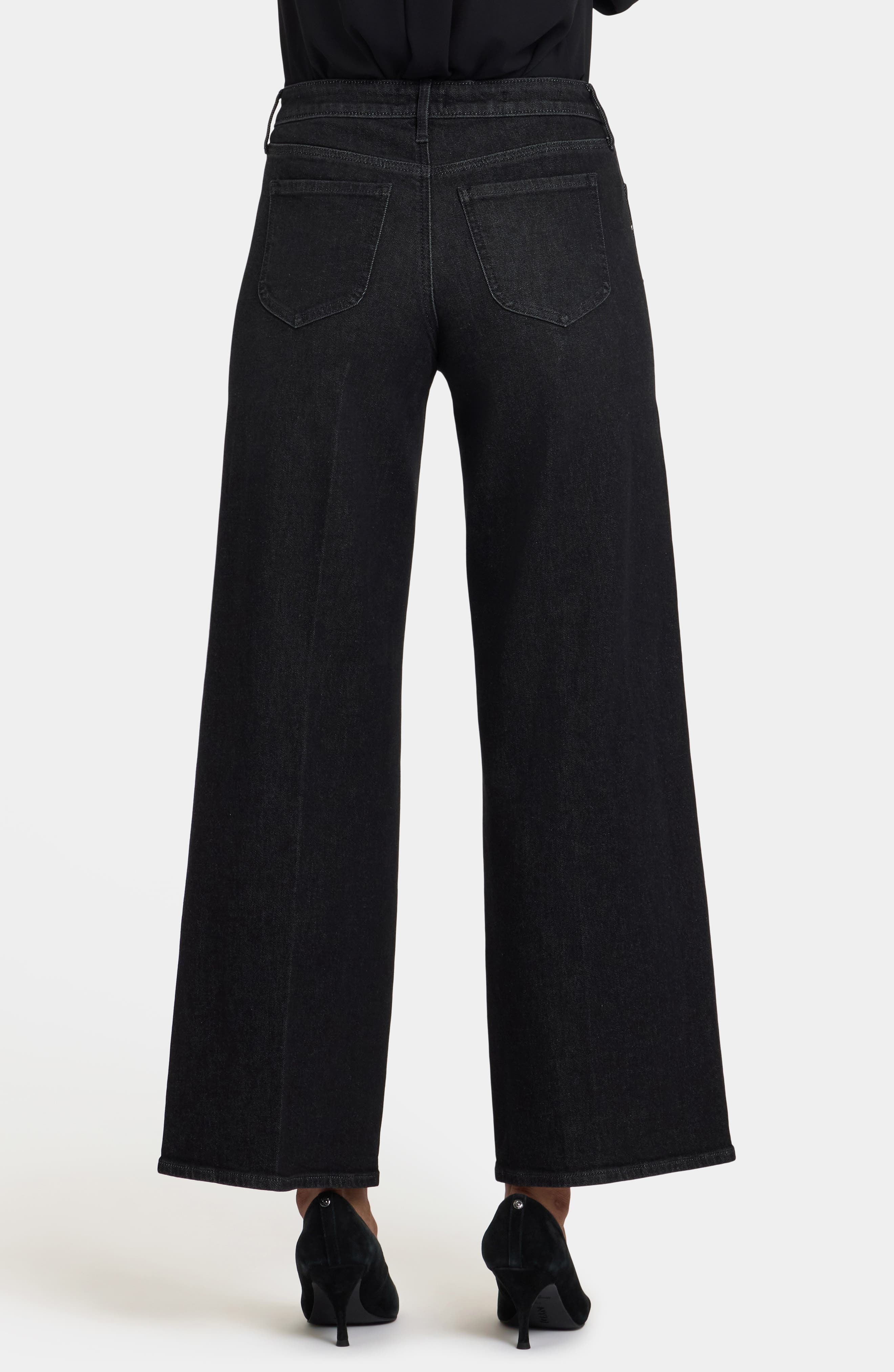 NYDJ Teresa Rhinestone Slit Hem Wide Leg Jeans | Nordstrom