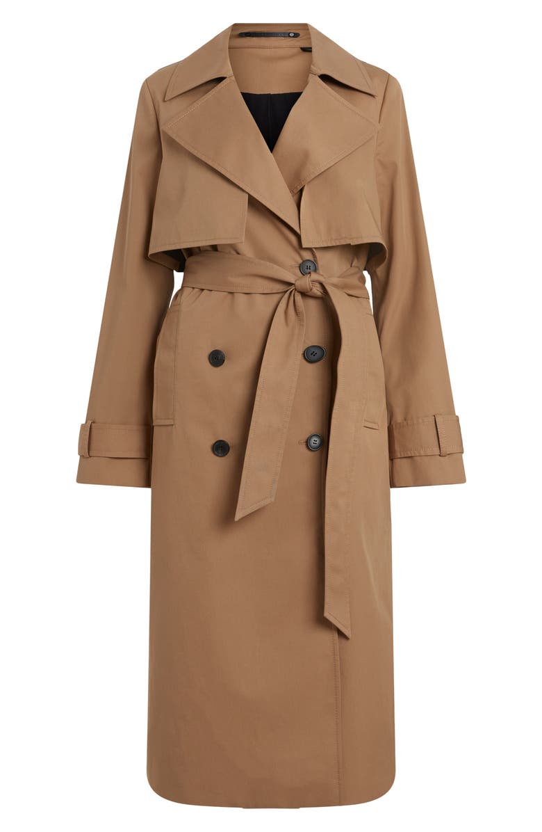 AllSaints Mixie Tie Waist Double Breasted Trench Coat | Nordstromrack