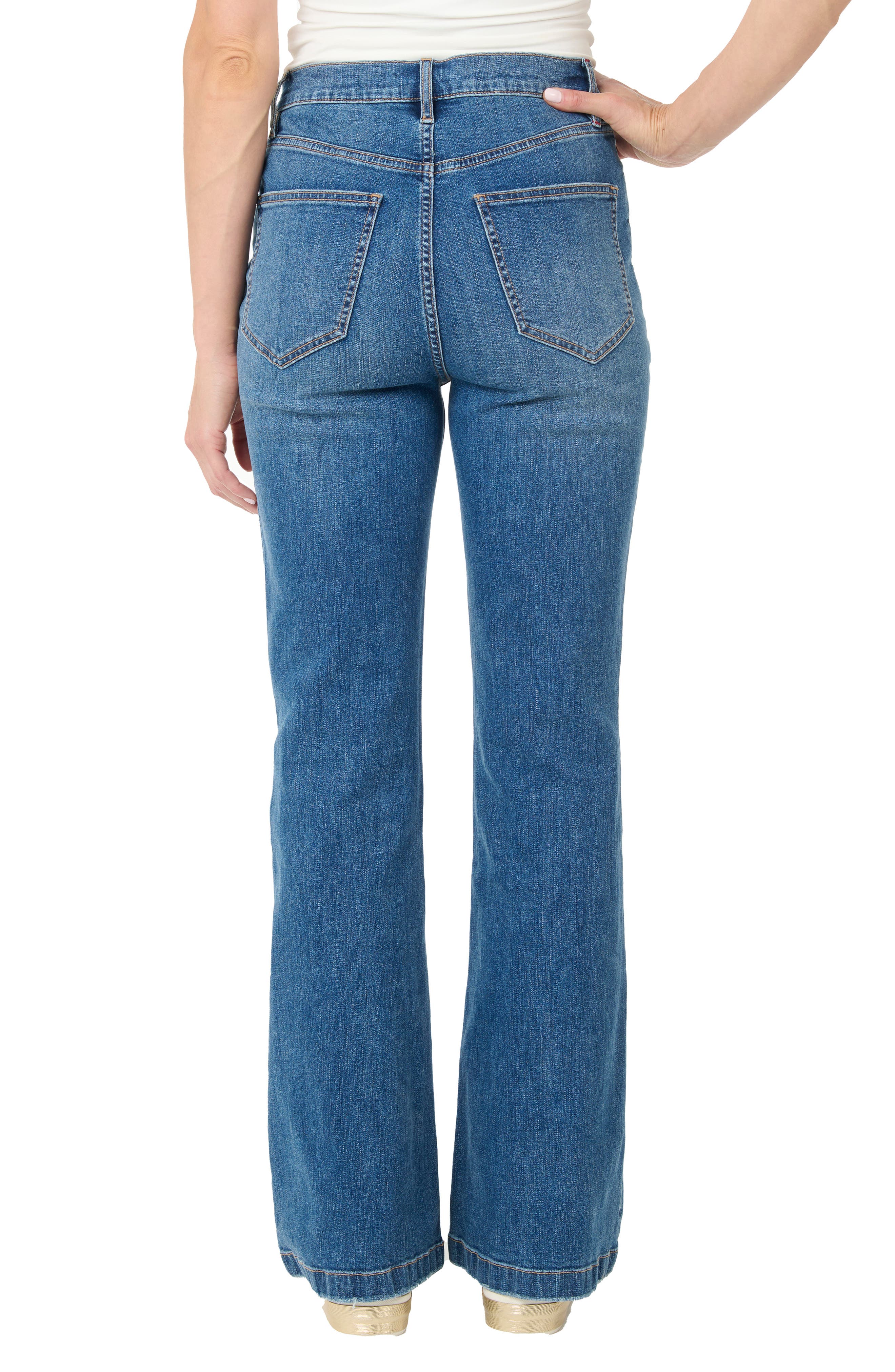 Nicole Miller High Waist Exposed Button Fly Flare Leg Jeans | Nordstromrack