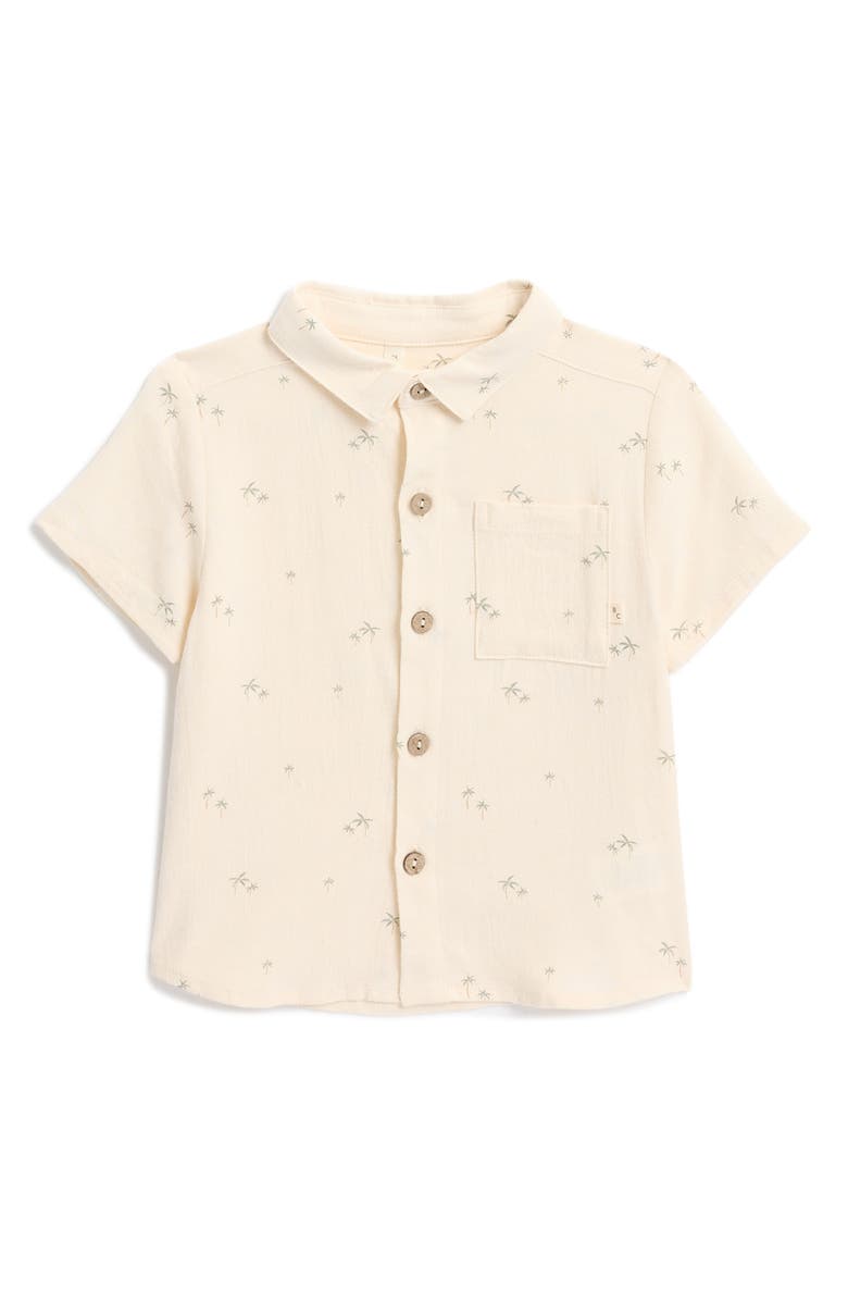Rylee + Cru Palm Tree Cotton Linen Blend Button-Up Shirt | Nordstromrack