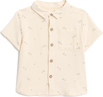 Rylee + Cru Palm Tree Cotton Linen Blend Button-Up Shirt | Nordstromrack