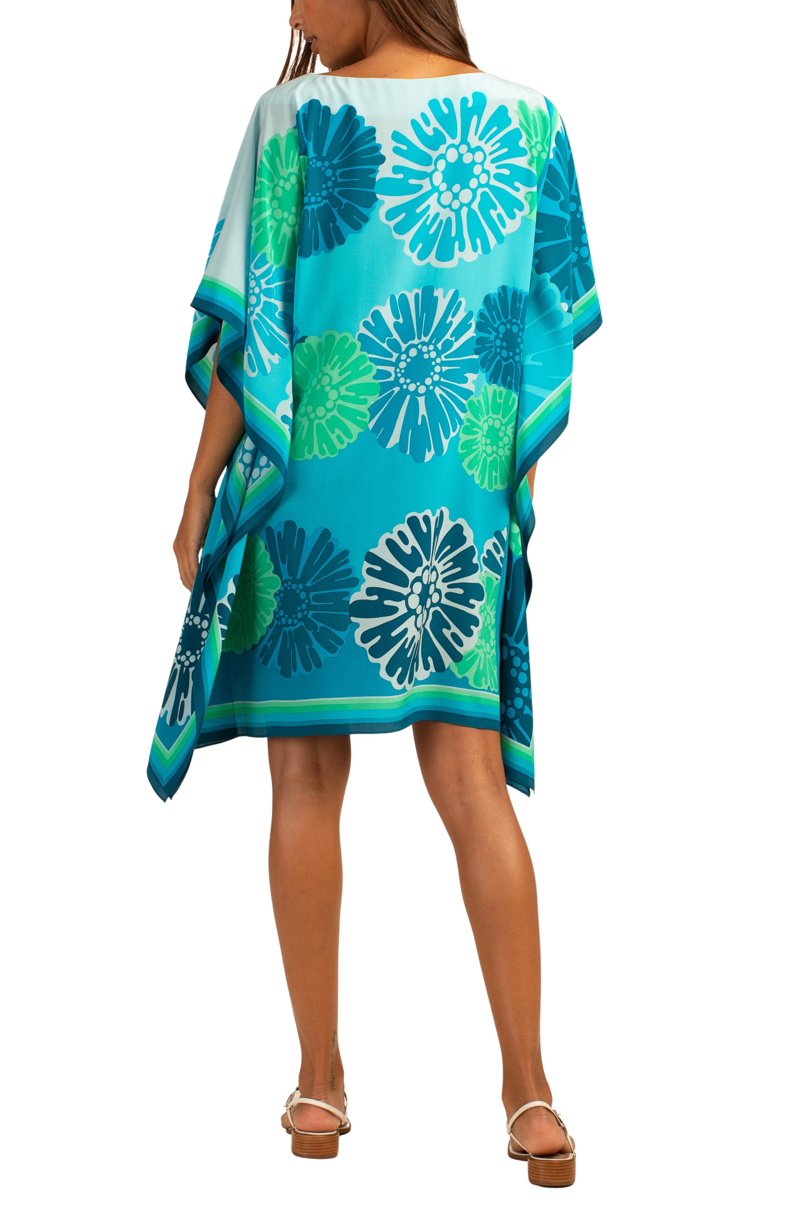 Trina Turk Theodora Short Silk Caftan Dress | Nordstromrack