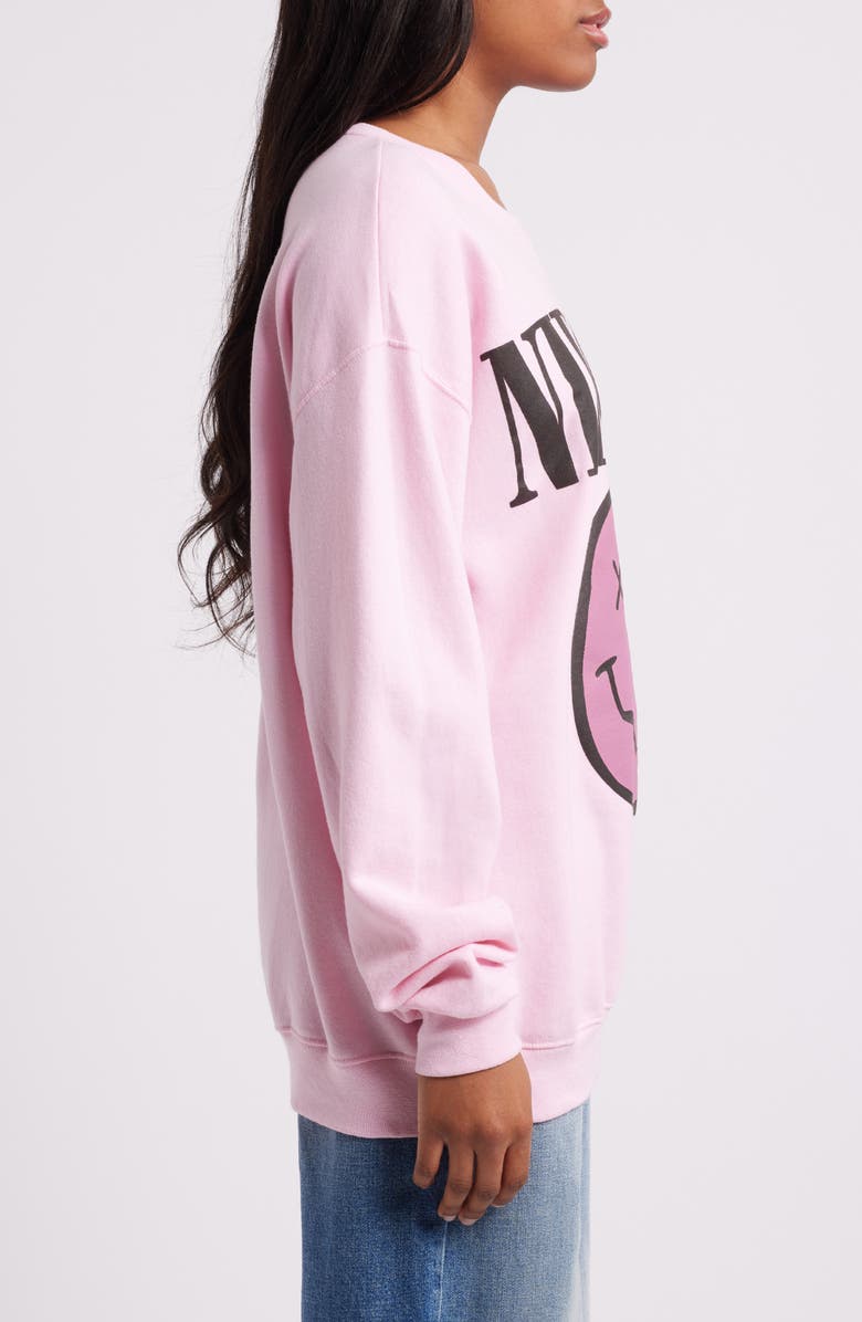 Merch Traffic Nirvana Smiley Face Oversize Graphic Sweatshirt ...