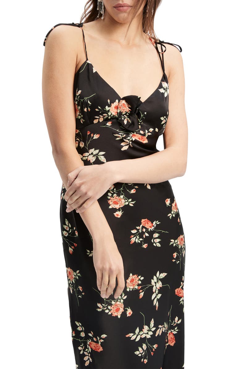 Bardot Andy Floral Rosette Midi Slipdress | Nordstromrack