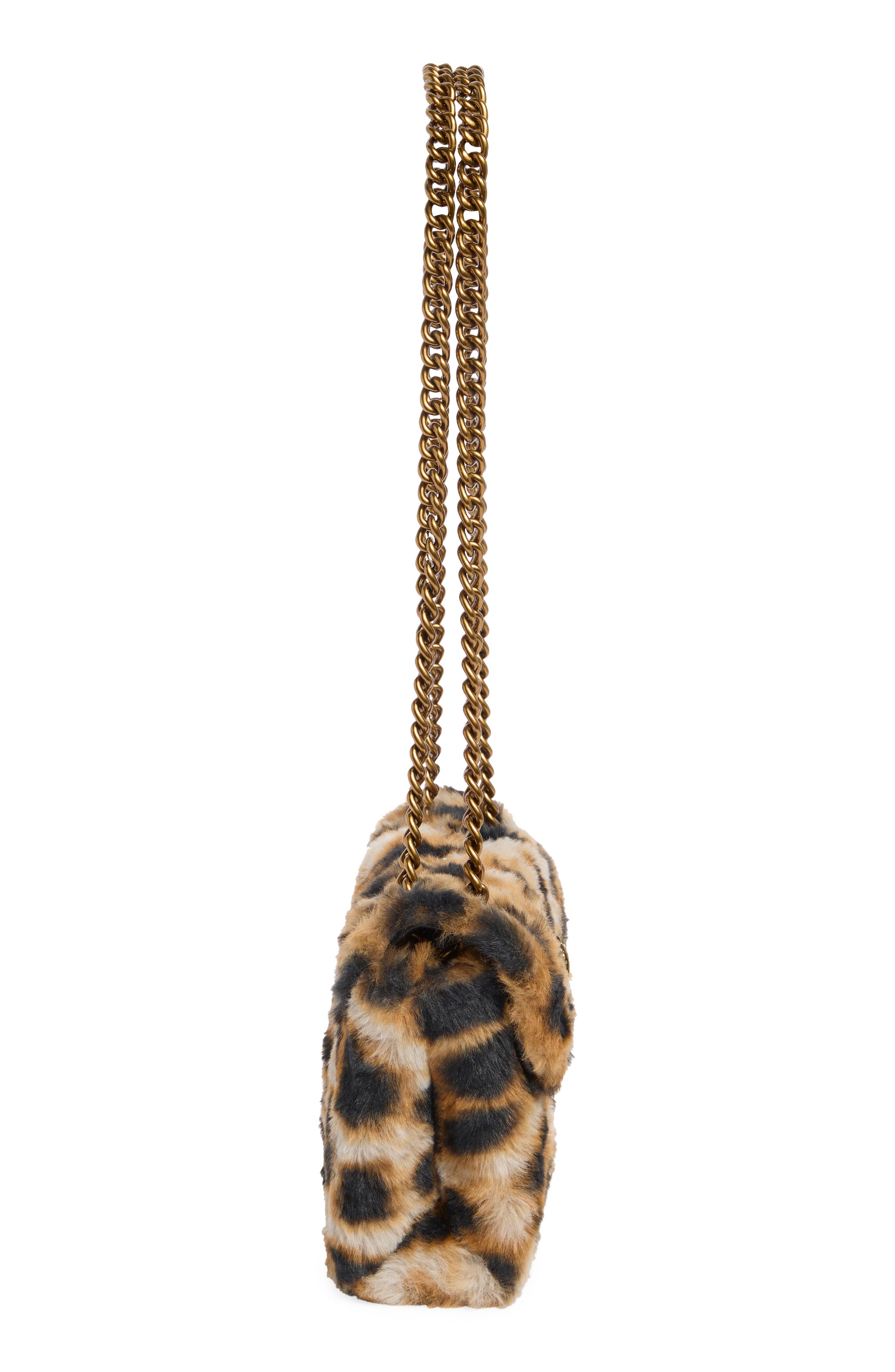 Kurt Geiger London Mini Kew Leopard Print Faux Fur Shoulder Bag ...