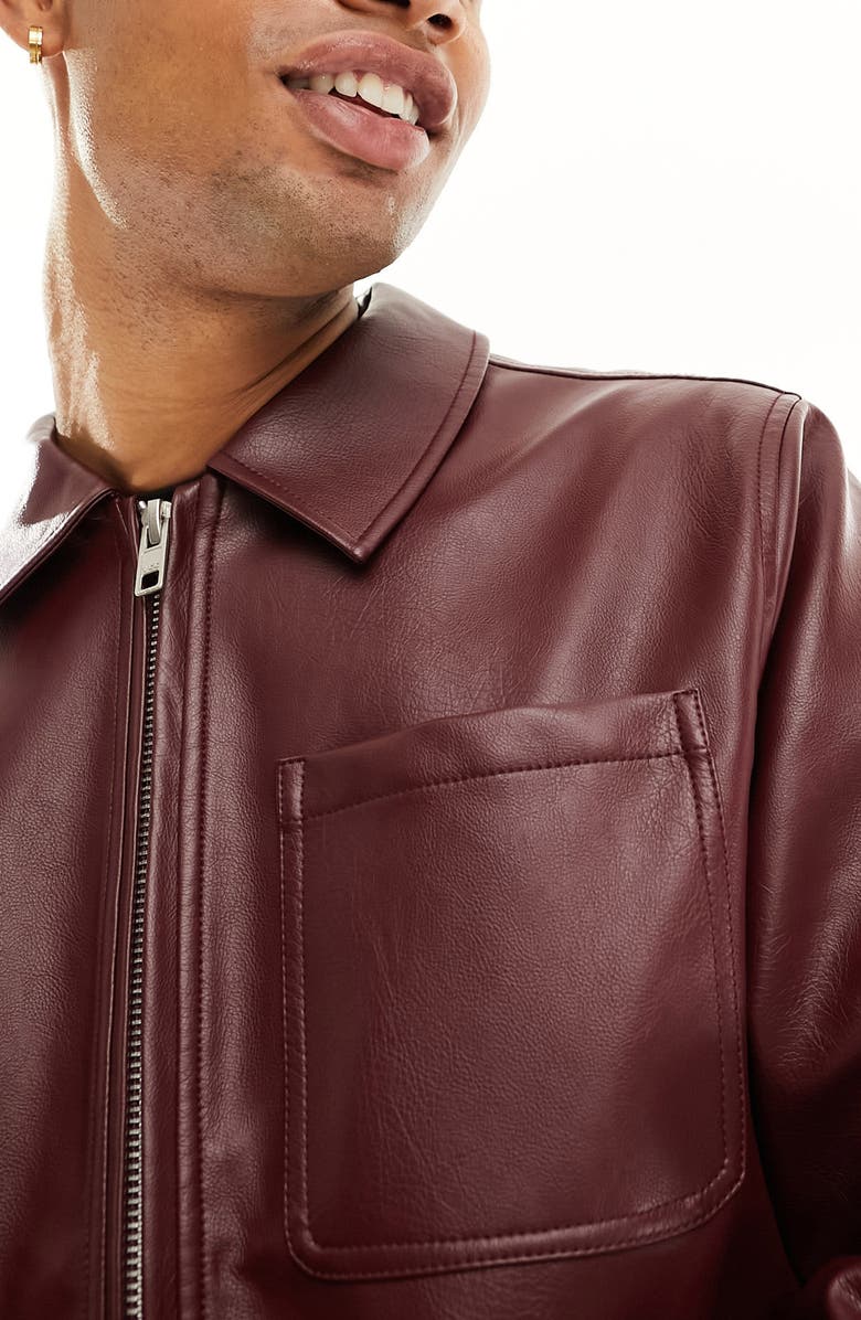 ASOS DESIGN Faux Leather Harrington Jacket | Nordstrom